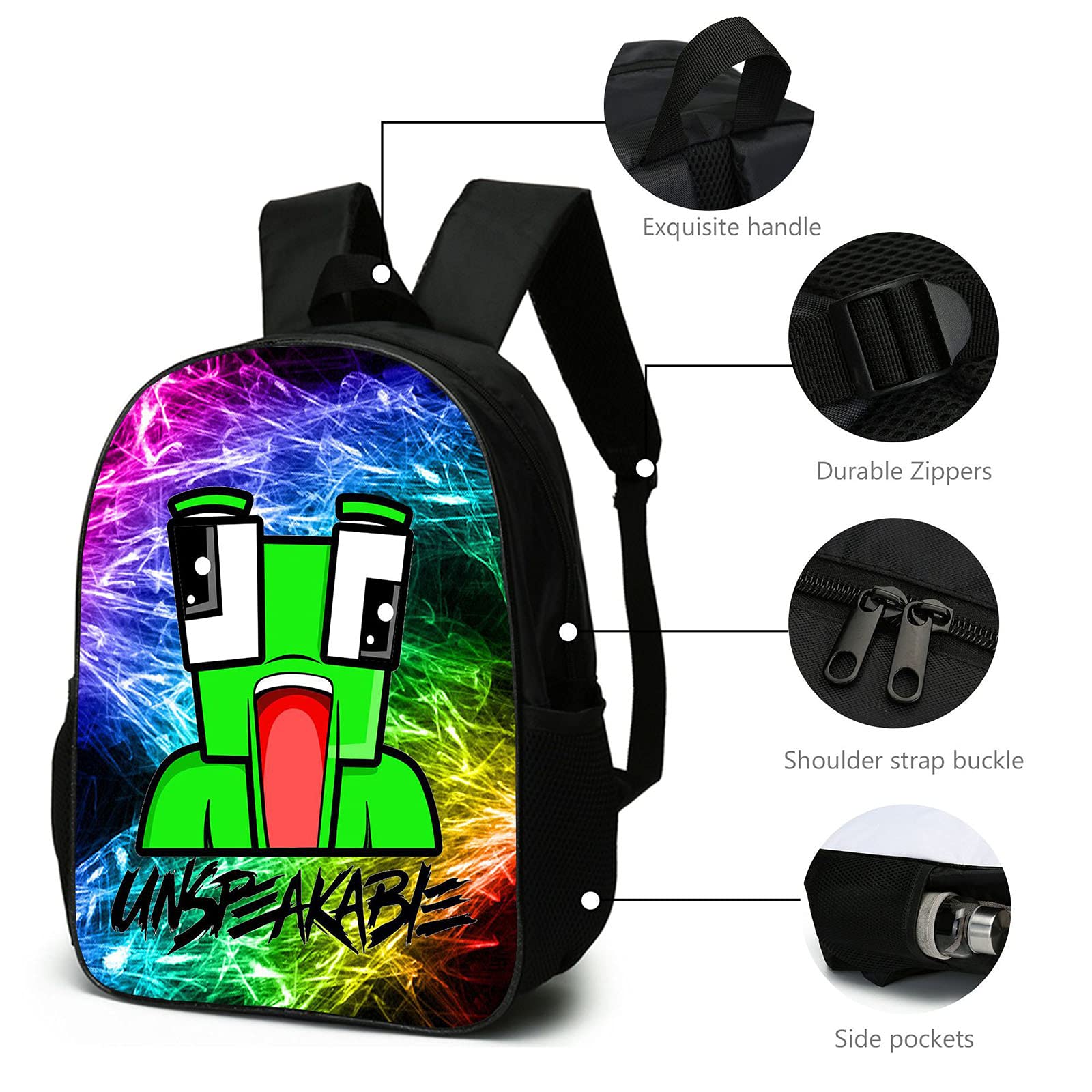 Unspeak-able Kids School Bag Set Boys Pencil Case Backpack Starry Sky Printing Book Bags Travel Daypack Girls Game Fans Gift (Sky)