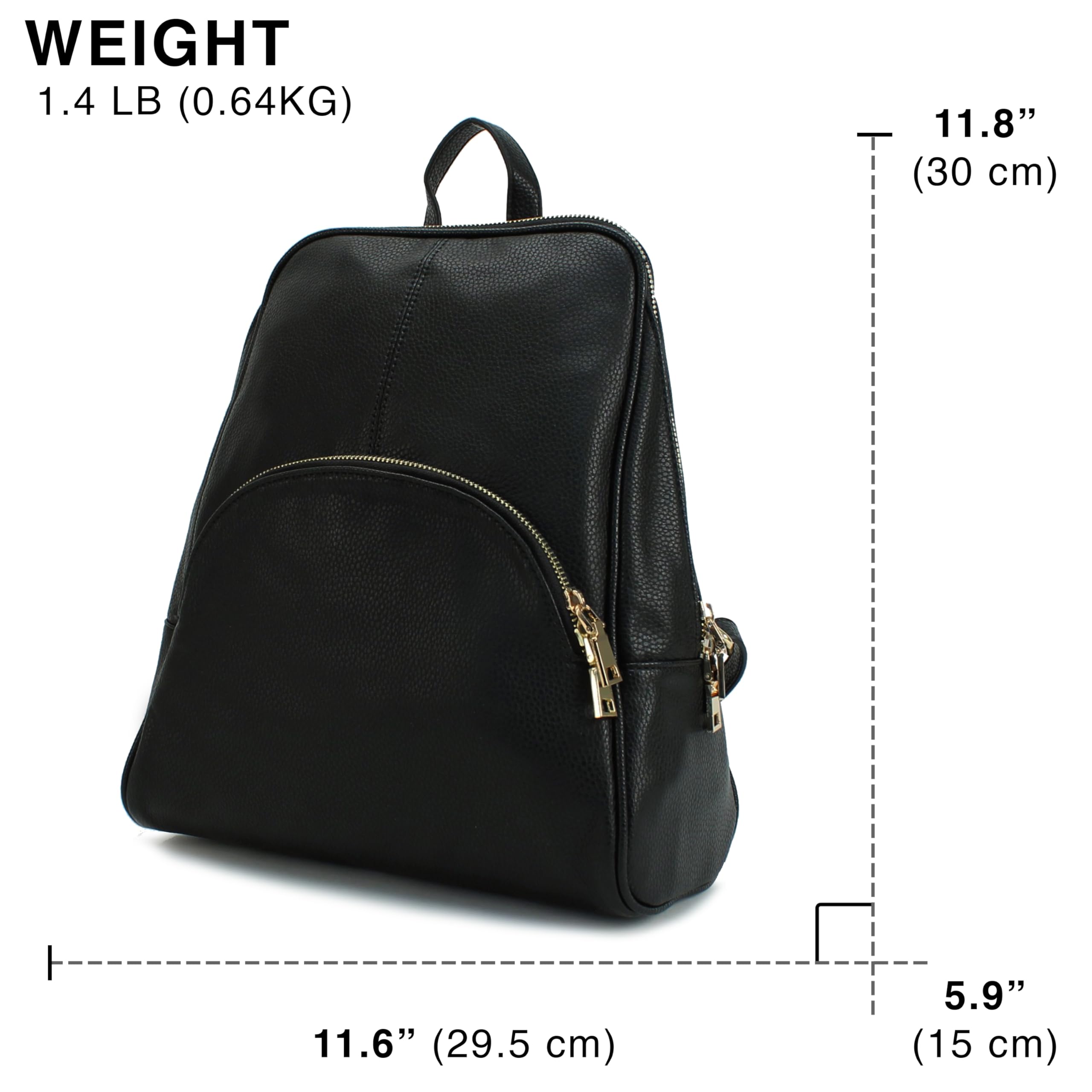 Scarleton Backpack Purse for Women, Purses for Women, Women Backpack Purse, Top Handle Mini Backpack, Travel Backpack, H160801 - Black