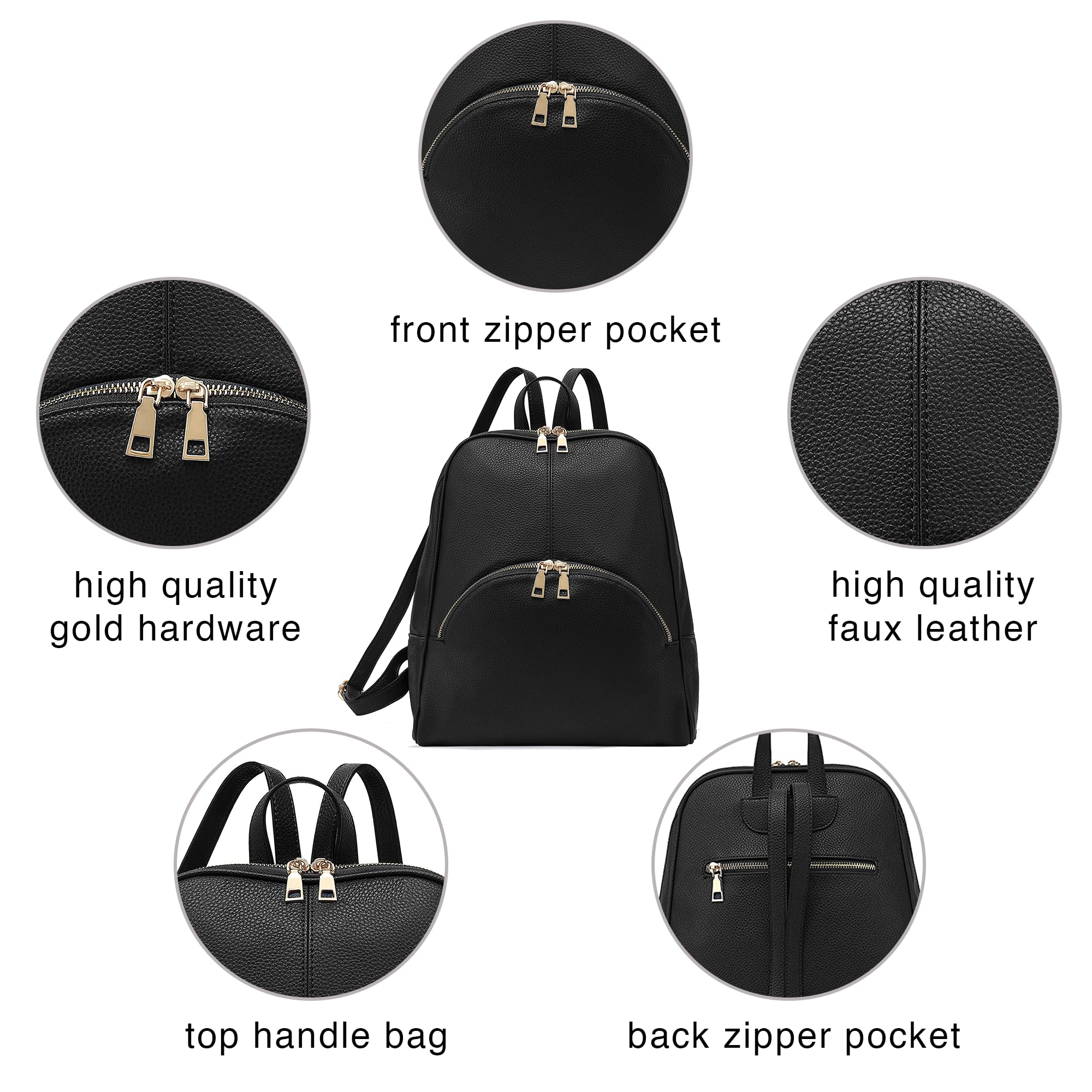 Scarleton Backpack Purse for Women, Purses for Women, Women Backpack Purse, Top Handle Mini Backpack, Travel Backpack, H160801 - Black