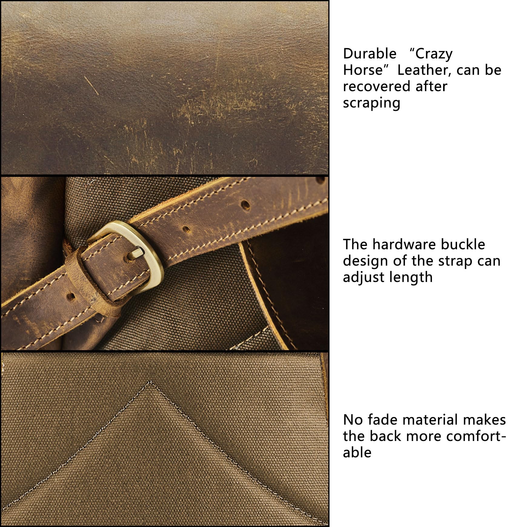 BRASS TACKS Leathercraft Leather Rucksack Backpack Casual Travel Satchel Bag Daypack For Men Women 15.6 inch Laptop Bookbag
