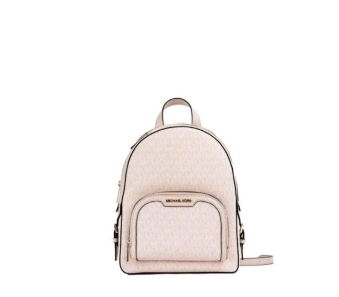 Michael Kors Abbey Jaycee Medium Backpack Light Powder Blush Pink MK Signature