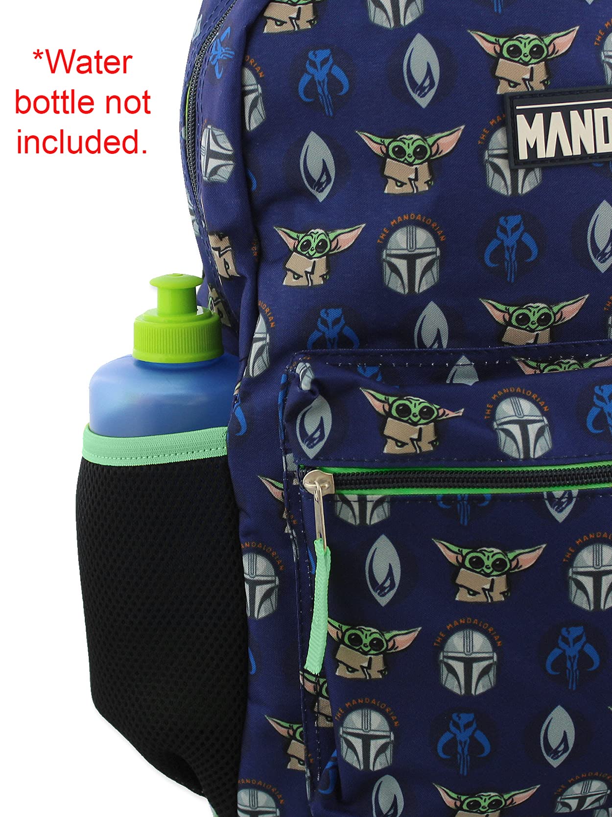 Disney Star Wars Mandalorian Baby Yoda Boy's Girl's Adult 16 Inch School Backpack (One Size, Blue/Green)