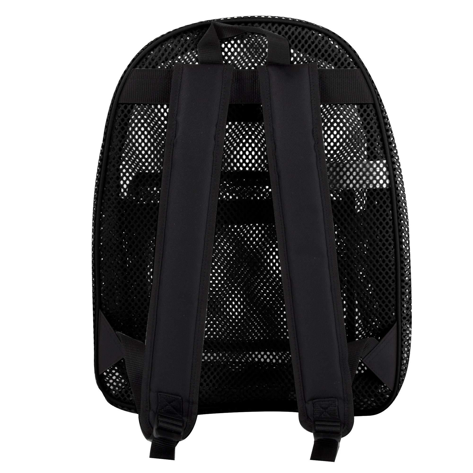 Summit Ridge Mesh Backpacks for Kids, Adults, School, Beach, and Travel, Colorful Transparent Mesh Backpacks with Padded Straps (Black) Large