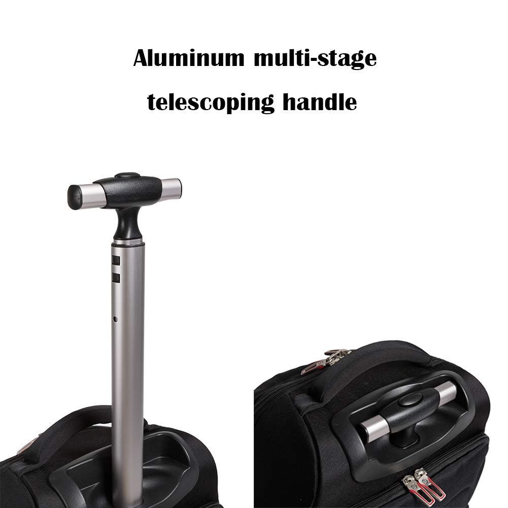 SKYMOVE 19 inches Wheeled Rolling Backpack for Adults and School Students Laptop Books Travel Backpack Bag, Black