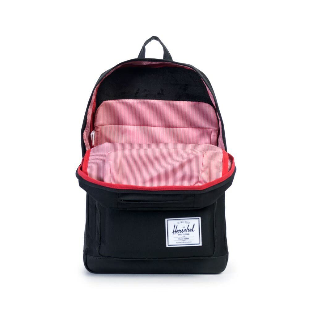 Herschel Pop Quiz Backpack, Black/Black Synthetic Leather, Classic 22L