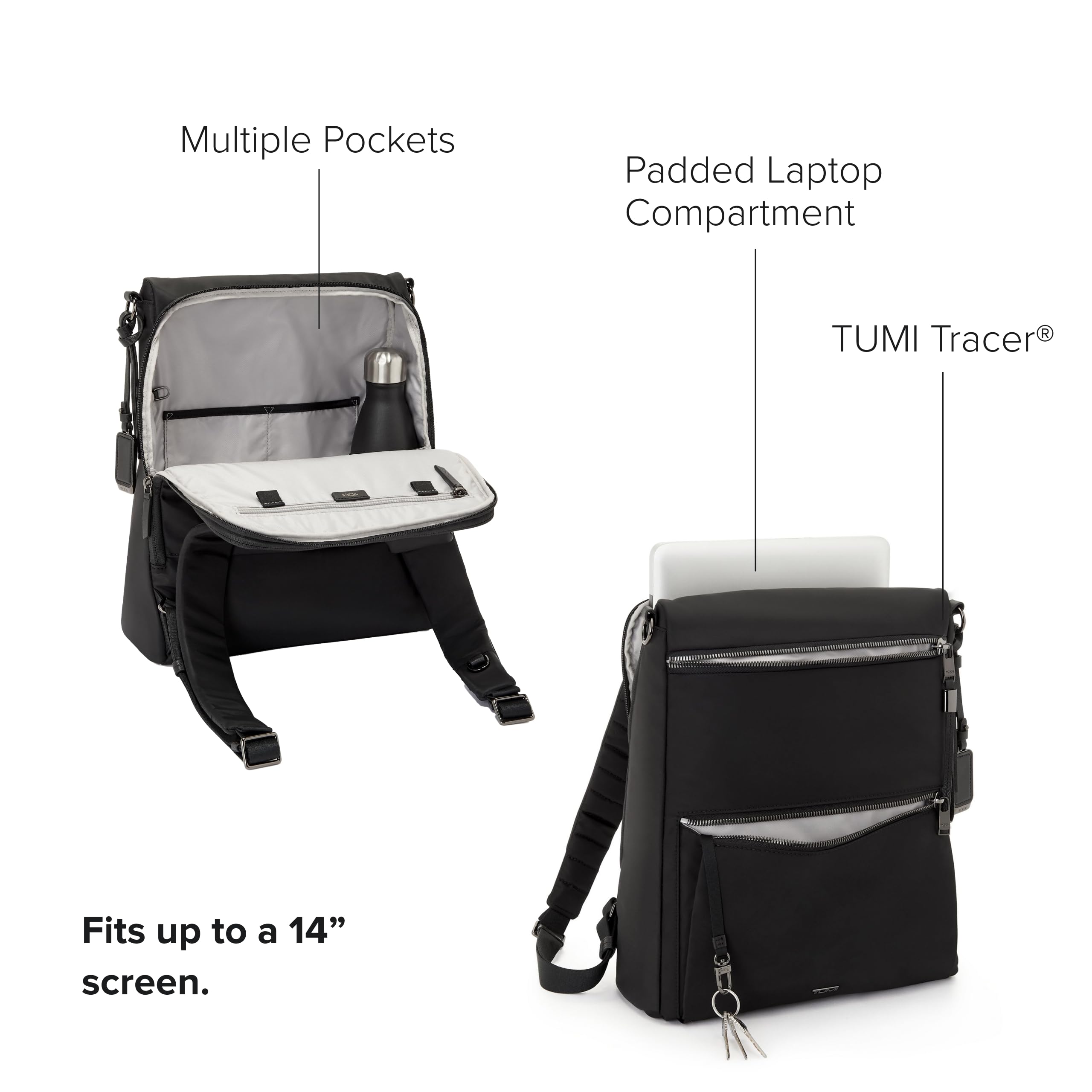 TUMI Voyageur Leigh Backpack/Tote - Black/Gunmetal