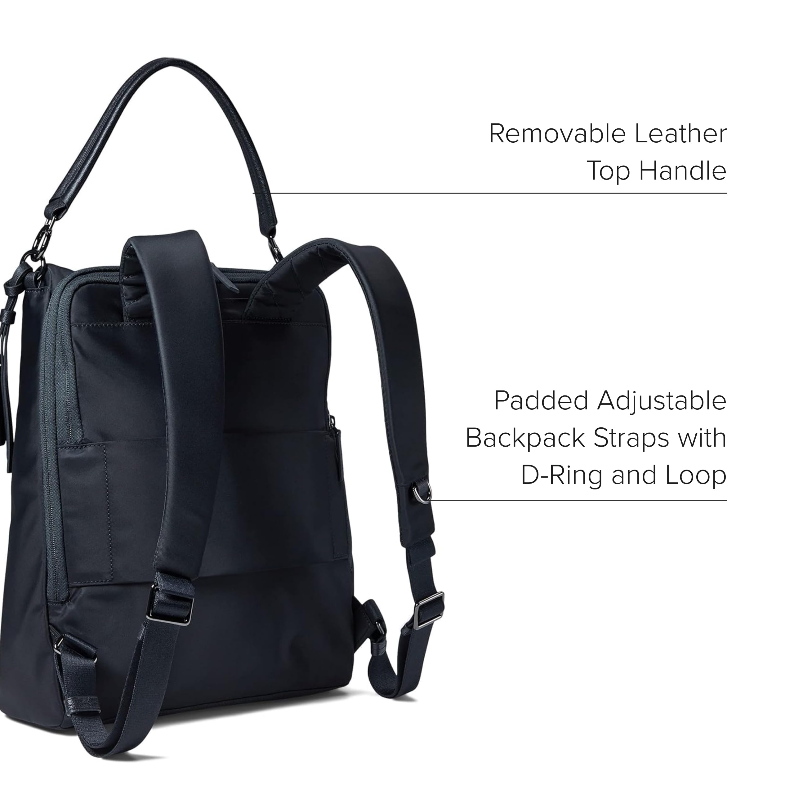 TUMI Voyageur Leigh Backpack/Tote - Black/Gunmetal