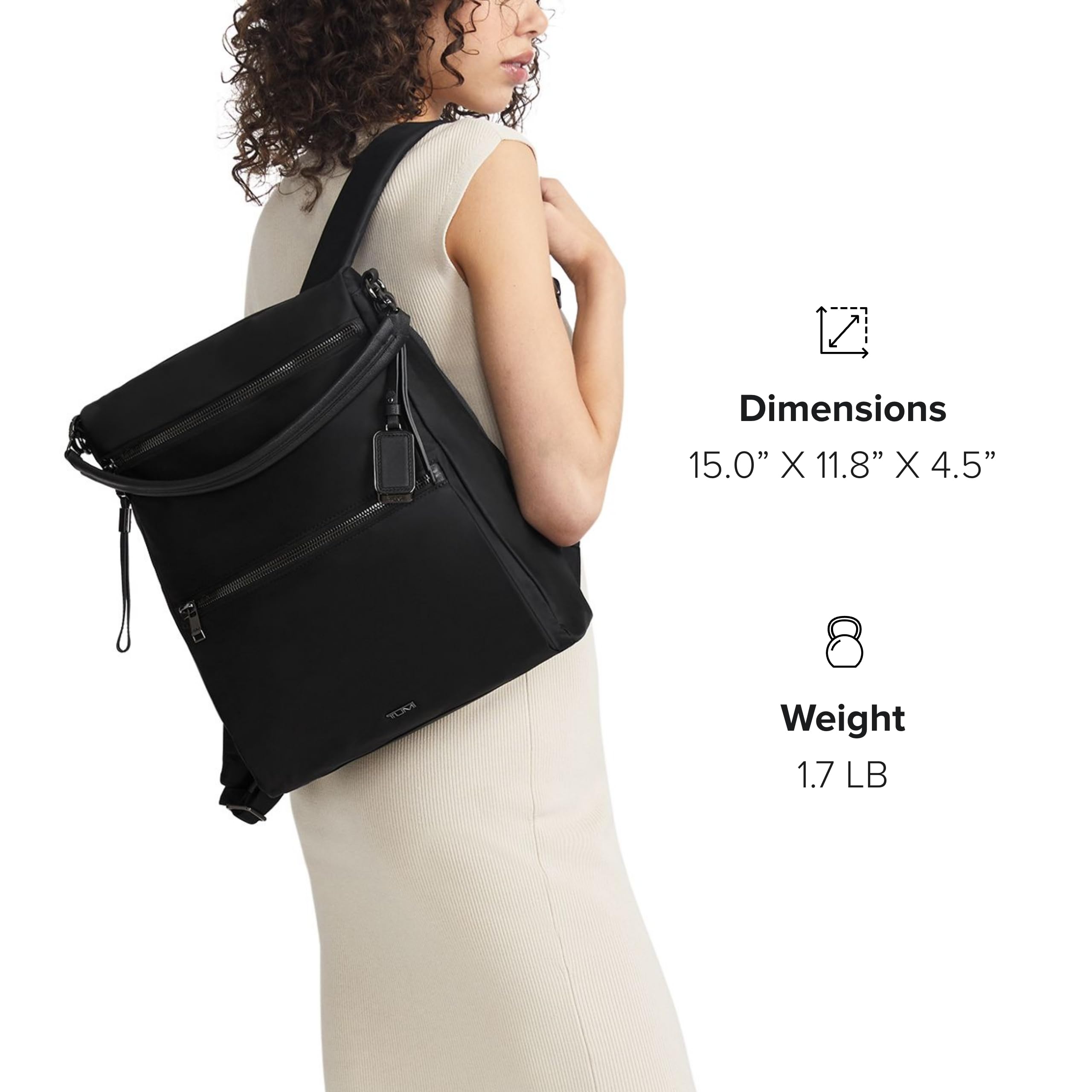 TUMI Voyageur Leigh Backpack/Tote - Black/Gunmetal