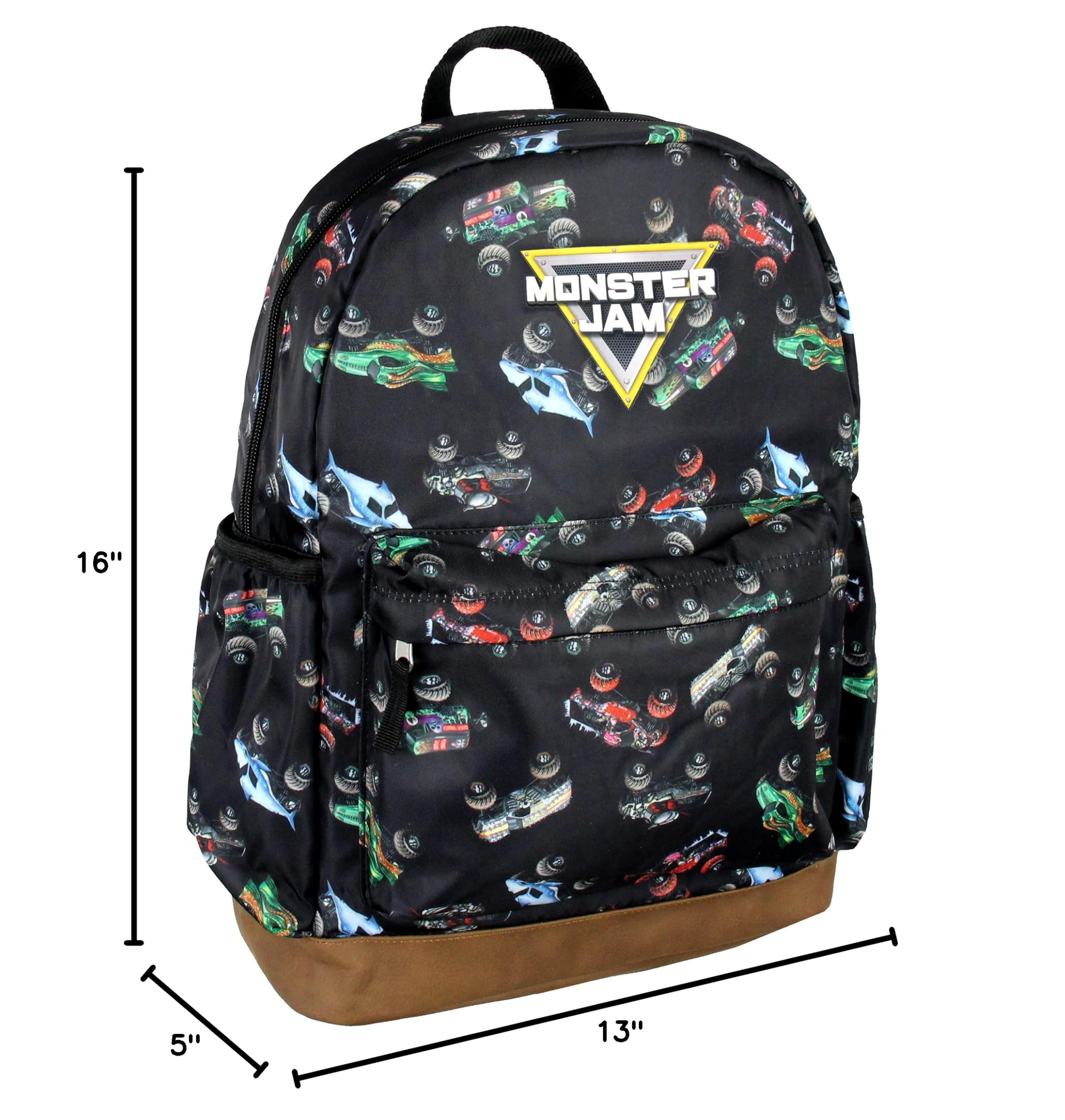 Monster Jam Trucks Dragon Zombie Grave Digger Megalodon All Over Print Backpack