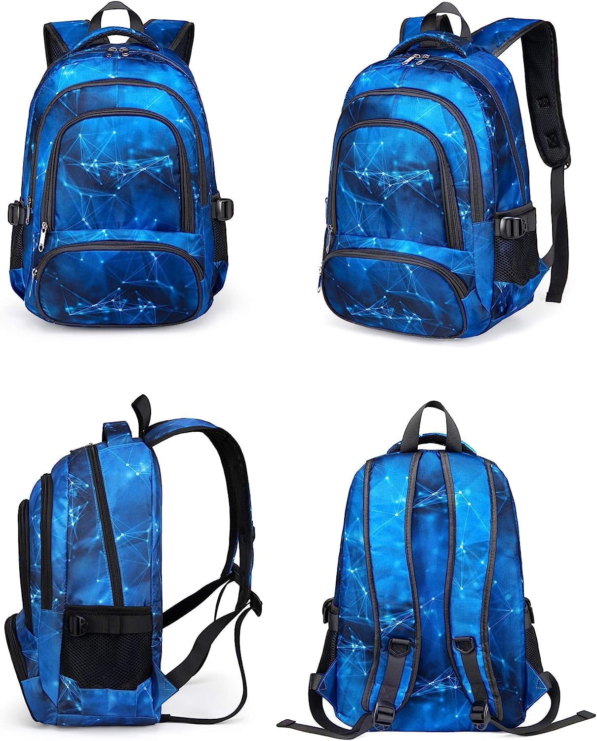BLUEFAIRY Boys Backpack for Kids Elementary School Bags Kindergarten Middle School Bookbags Lightweight Durable Girls Gift (Stars,Blue)