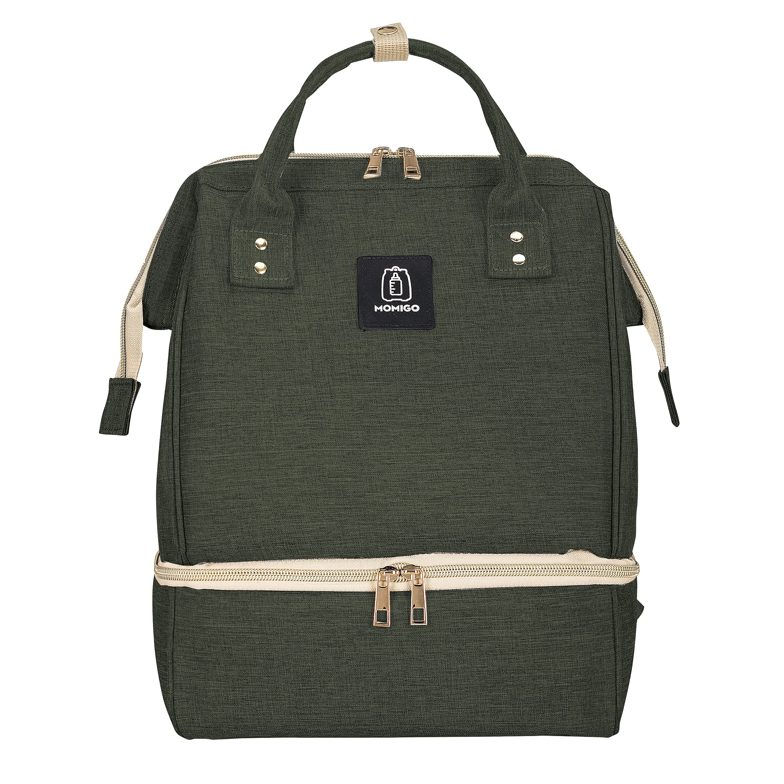 Breast Pump Backpack - Cooler and Moistureproof Bag Double Layer for Mother Outdoor Working Backpack with USB Charging Port, Large (Amy Green)