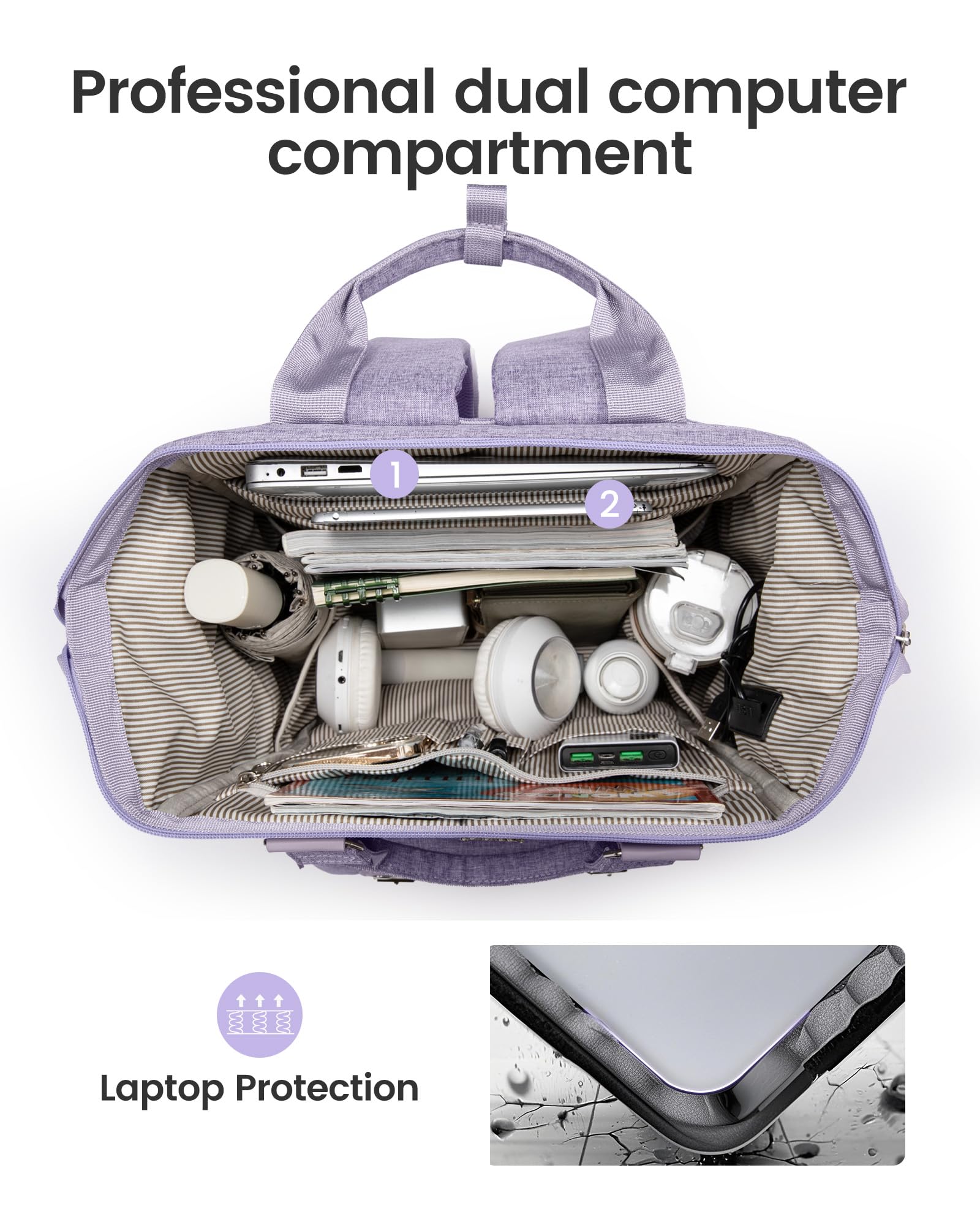 LOVEVOOK Laptop Backpack for Women, Teacher Nurse Bag Work Travel Computer Backpacks Purse,Water Resistant College School Student Bookbag with USB Charging Port, 17.3 inch