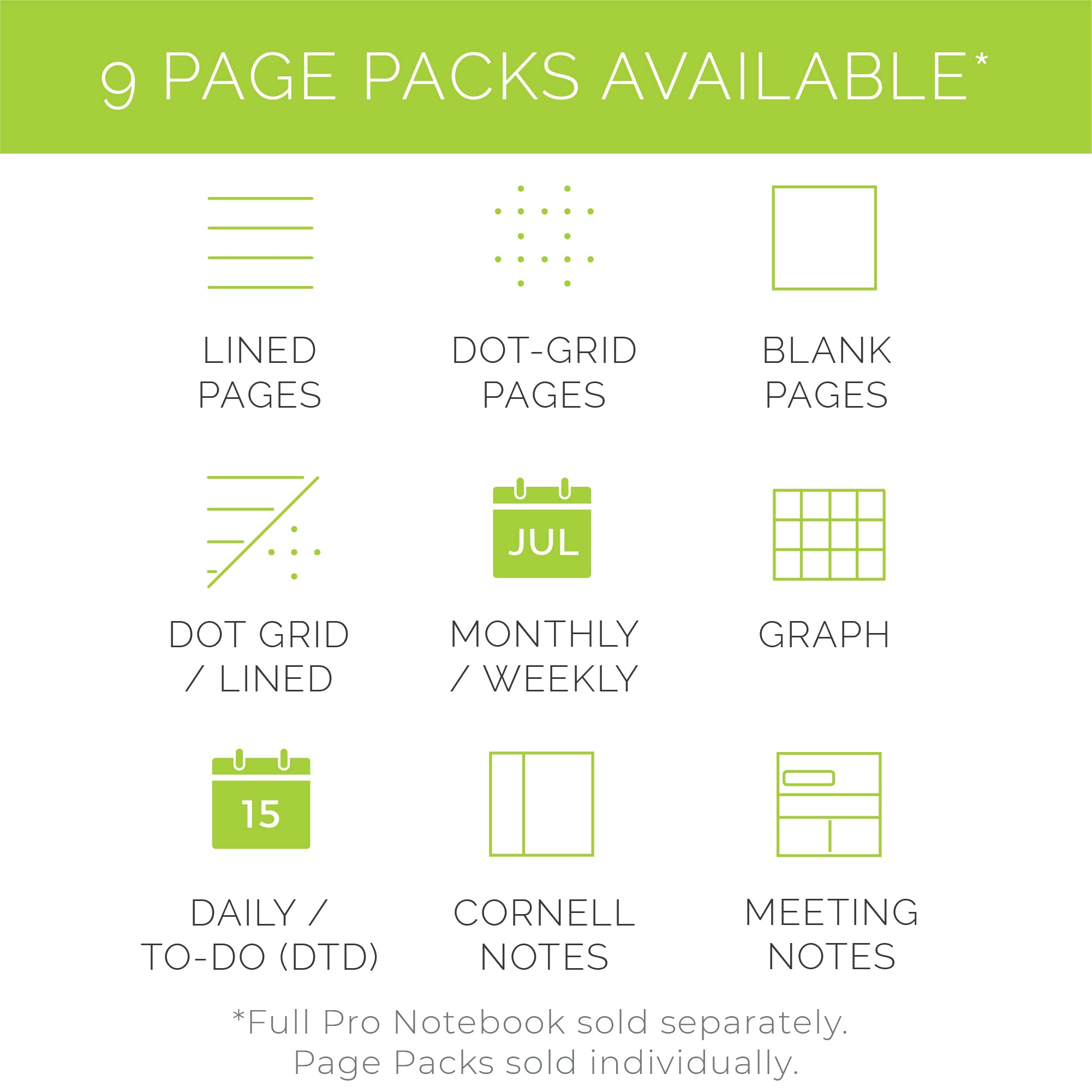 Rocketbook New Pro Lined Page Pack | Scannable Pro Pages for To Do Lists and Agendas - Write, Scan, Erase, Reuse | 20 Sheets | Letter Size: 7.8 in x 10.5 in