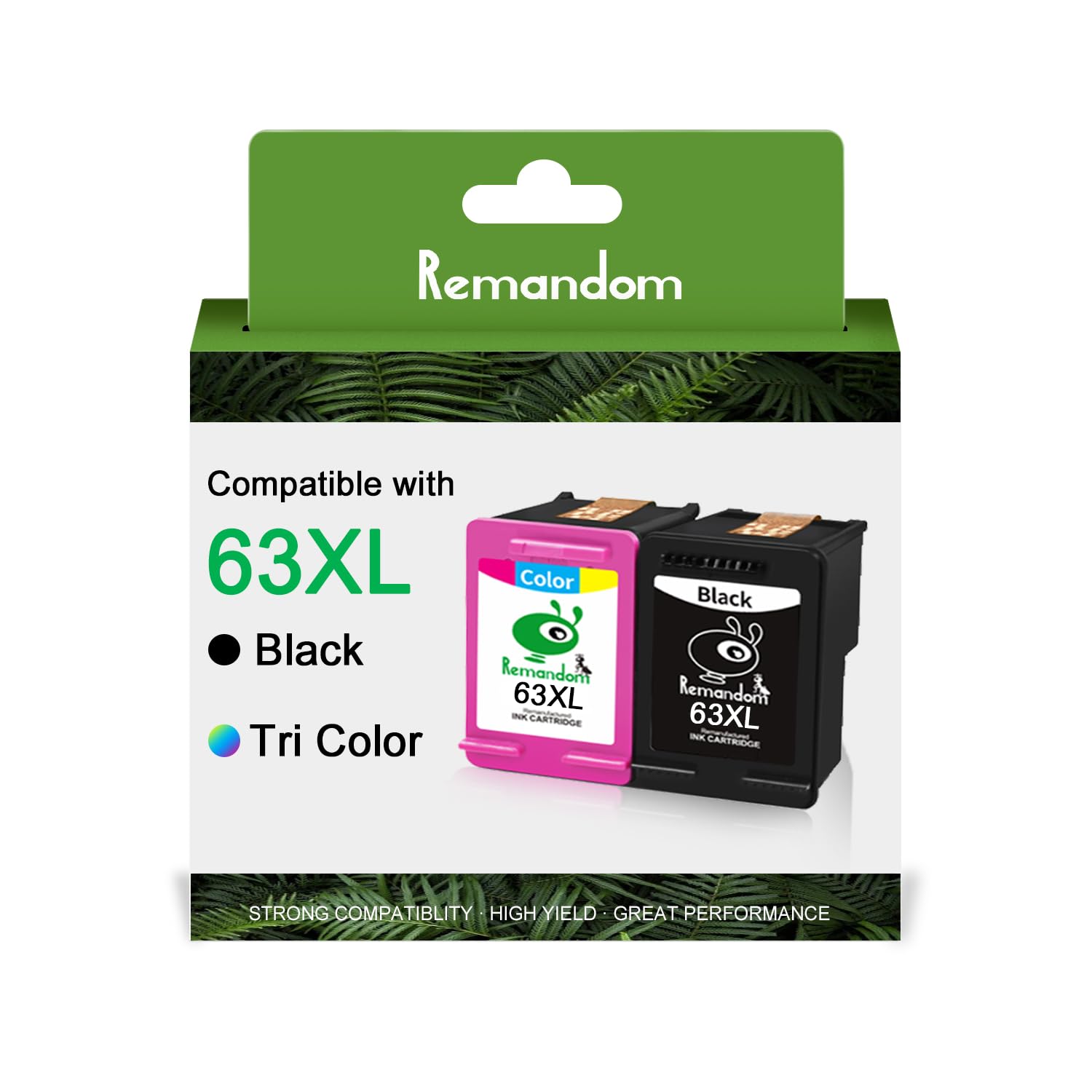 Remandom 63XL Ink Cartridges Black and Color Replacement for HP 63 63xl Ink Compatible with HP Officejet 3830 4650 5255 5258 4655 Envy 4520 4512 Deskjet 1112 2132 3630 Printer