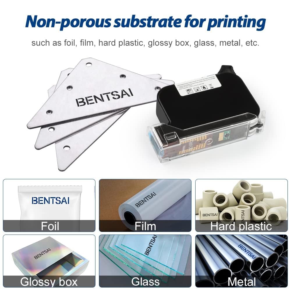 BT-2580P BENTSAI Original Solvent Quick Dry Ink Cartridge for BENTSAI Handheld Inkjet Printer BT-HH6105B2/BT-HH6105B3/B10 (Black)