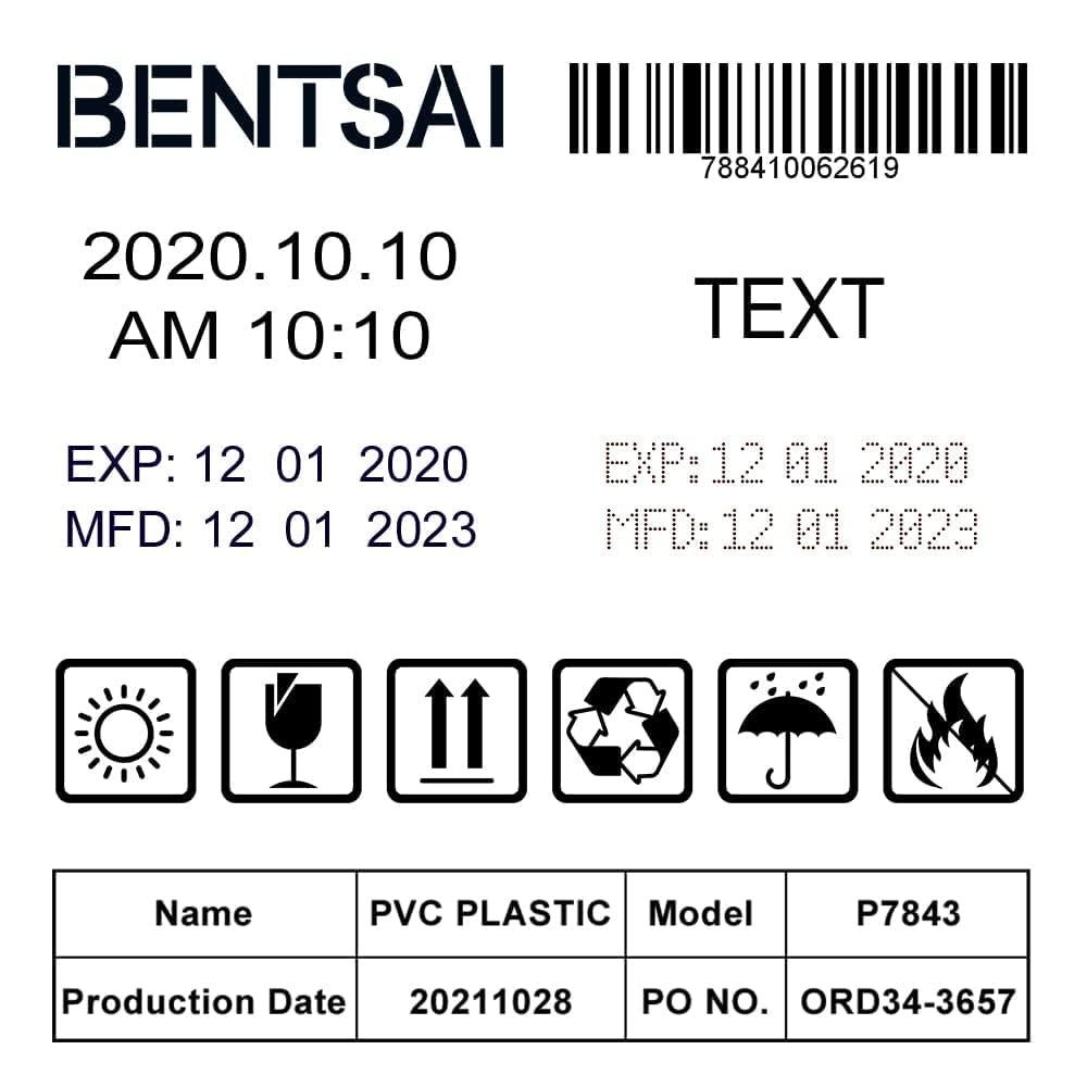 BT-2580P BENTSAI Original Solvent Quick Dry Ink Cartridge for BENTSAI Handheld Inkjet Printer BT-HH6105B2/BT-HH6105B3/B10 (Black)