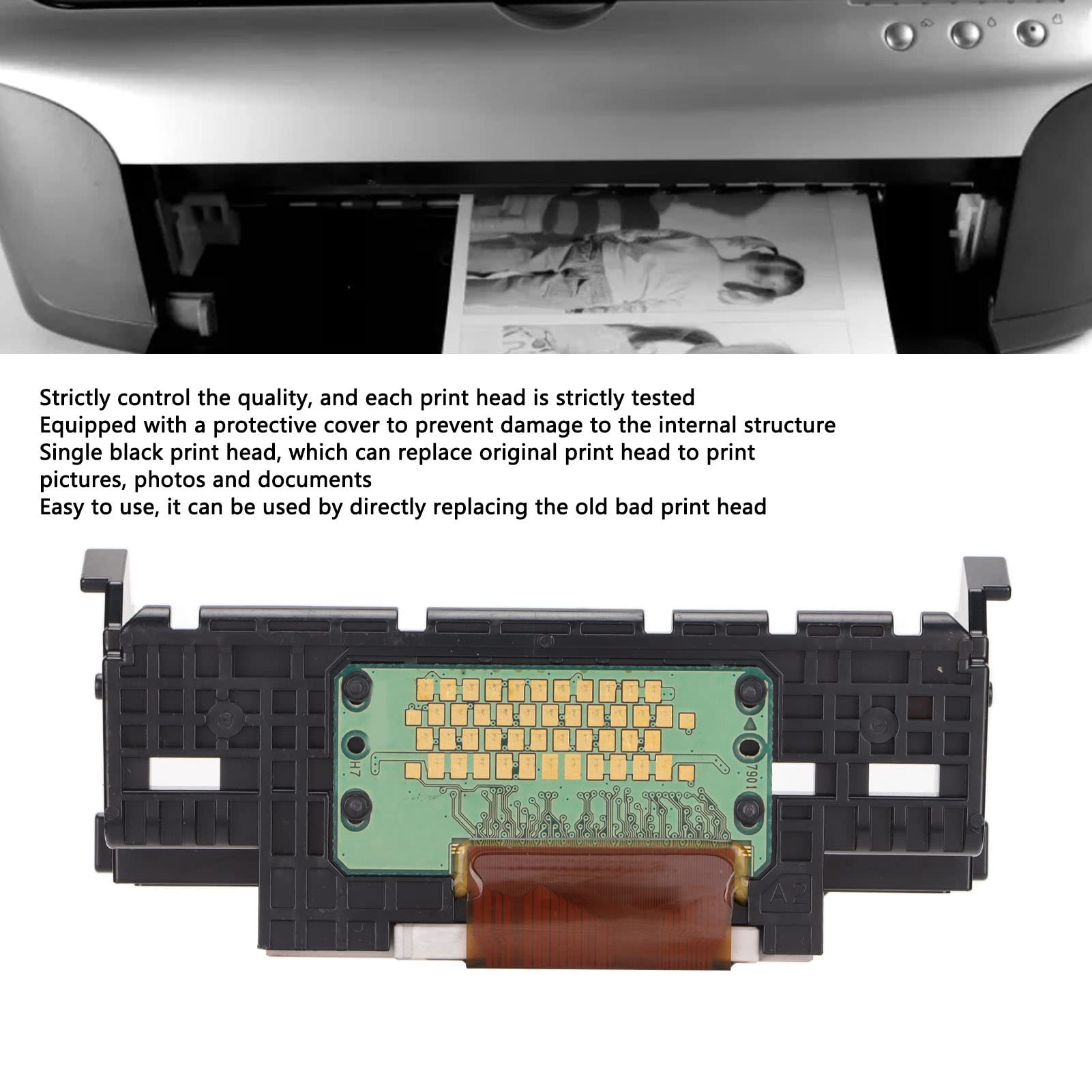 PUSOKEI Black Printhead Replacement with a Protective Cover for MX722, for MX725, for MX920, for MX922, for MX924, for MX9259, Install and Use, QY6-0086 Printheads