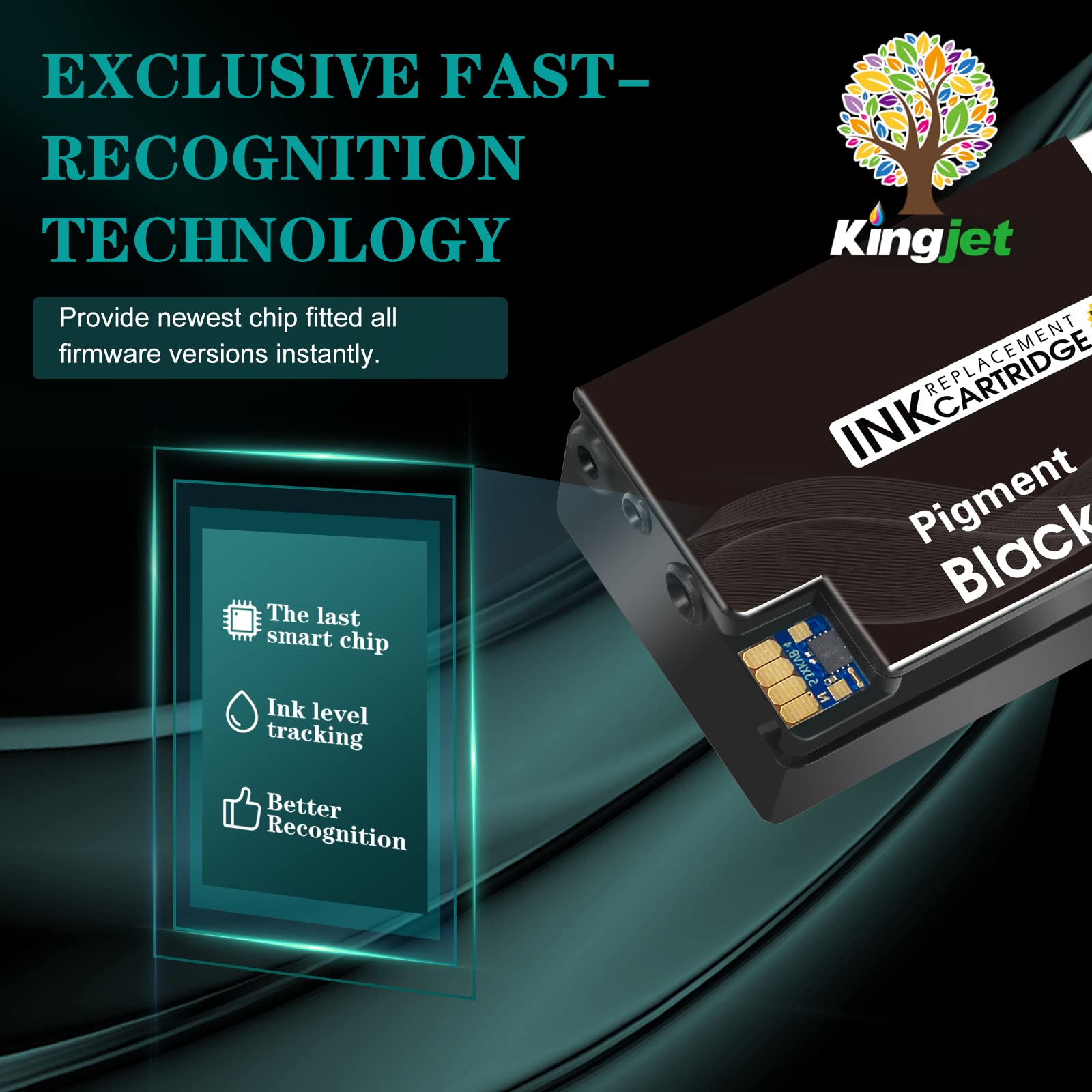 Kingjet Compatible Ink Cartridge Replacement for HP 950 951 950XL 951XL Work with Officejet Pro 8600 8610 8620 8100 276dw 251dw Printers (Black/Cyan/Magenta/Yellow)