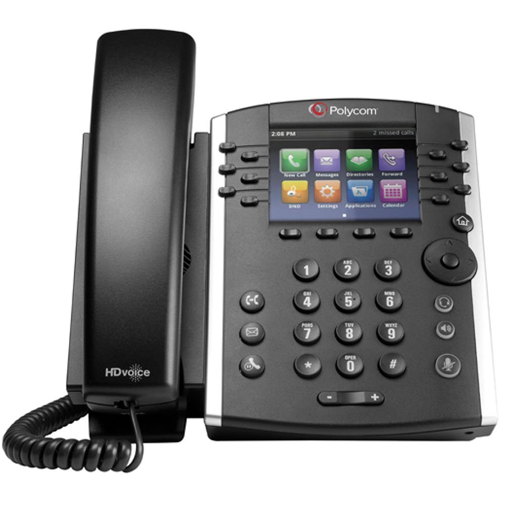 Polycom VVX 410 12-Line Desktop Phone (Power Supply Included) (Renewed)