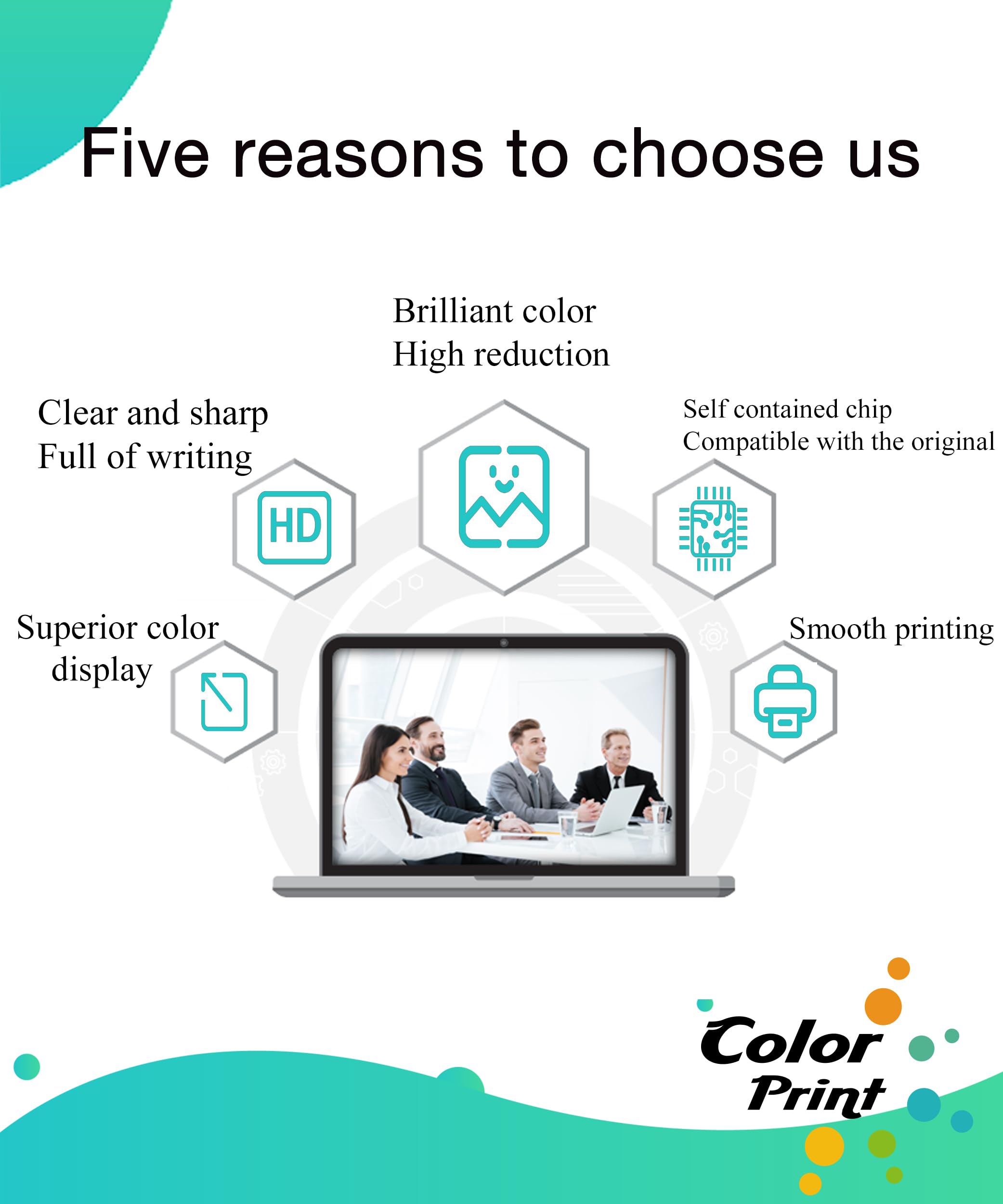 4-Pack ColorPrint Compatible TN210 Toner Cartridge Replacement for Brother TN-210 TN210BK Used for MFC-9325CW MFC 9320CW 9120CN 9125CN MFC-9010CN HL-3075CW HL 3070CW 3040CN 3045CN Printer (BK,C,M,Y)