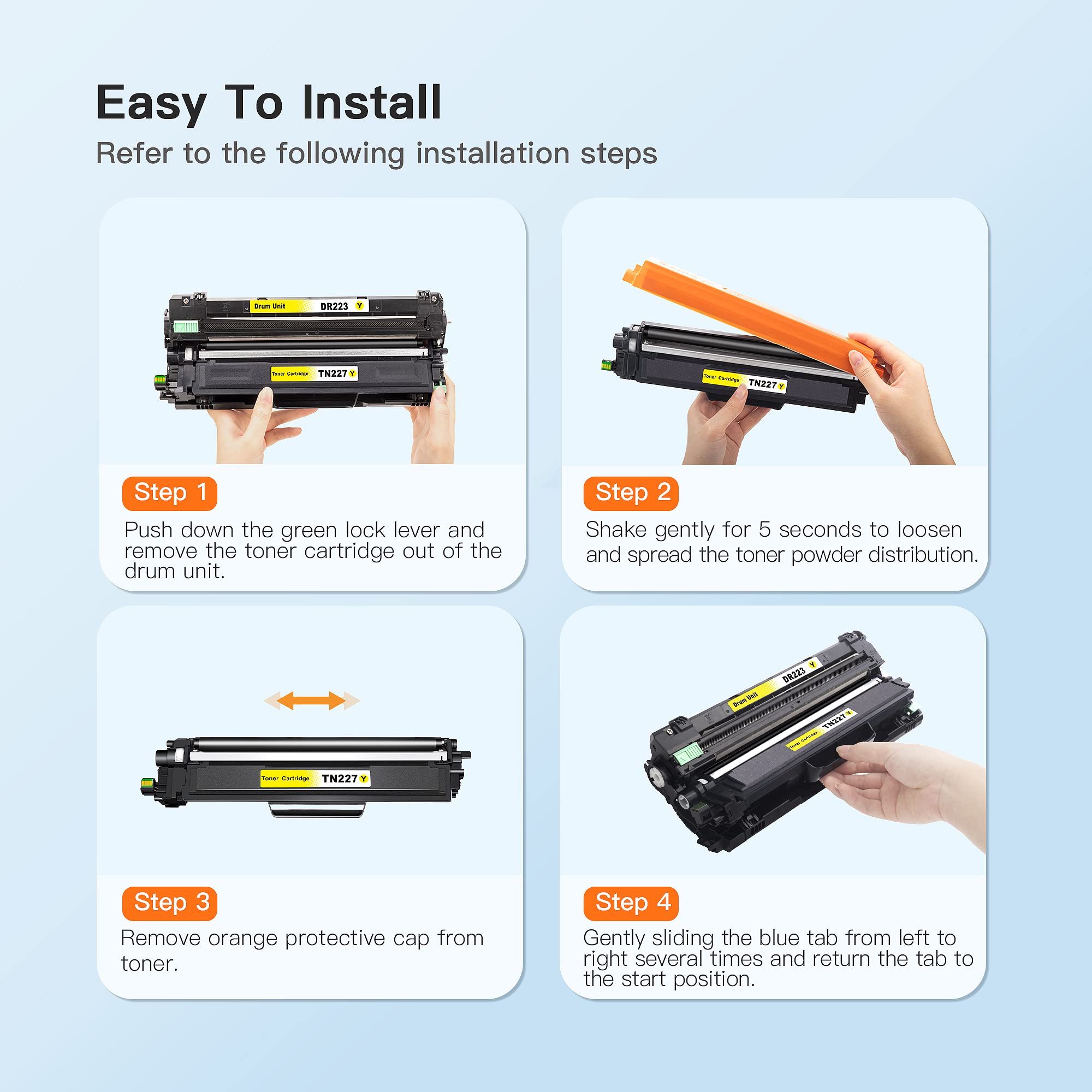 E-Z Ink Pro TN227 TN-227 Compatible Toner Cartridge Replacement for Brother TN227 TN-227 TN227BK High Yield TN223 TN-223 to use with HL-L3290CDW HL-L3210CW MFC-L3750CDW MFC-L3710CW Printer (5 Pack)
