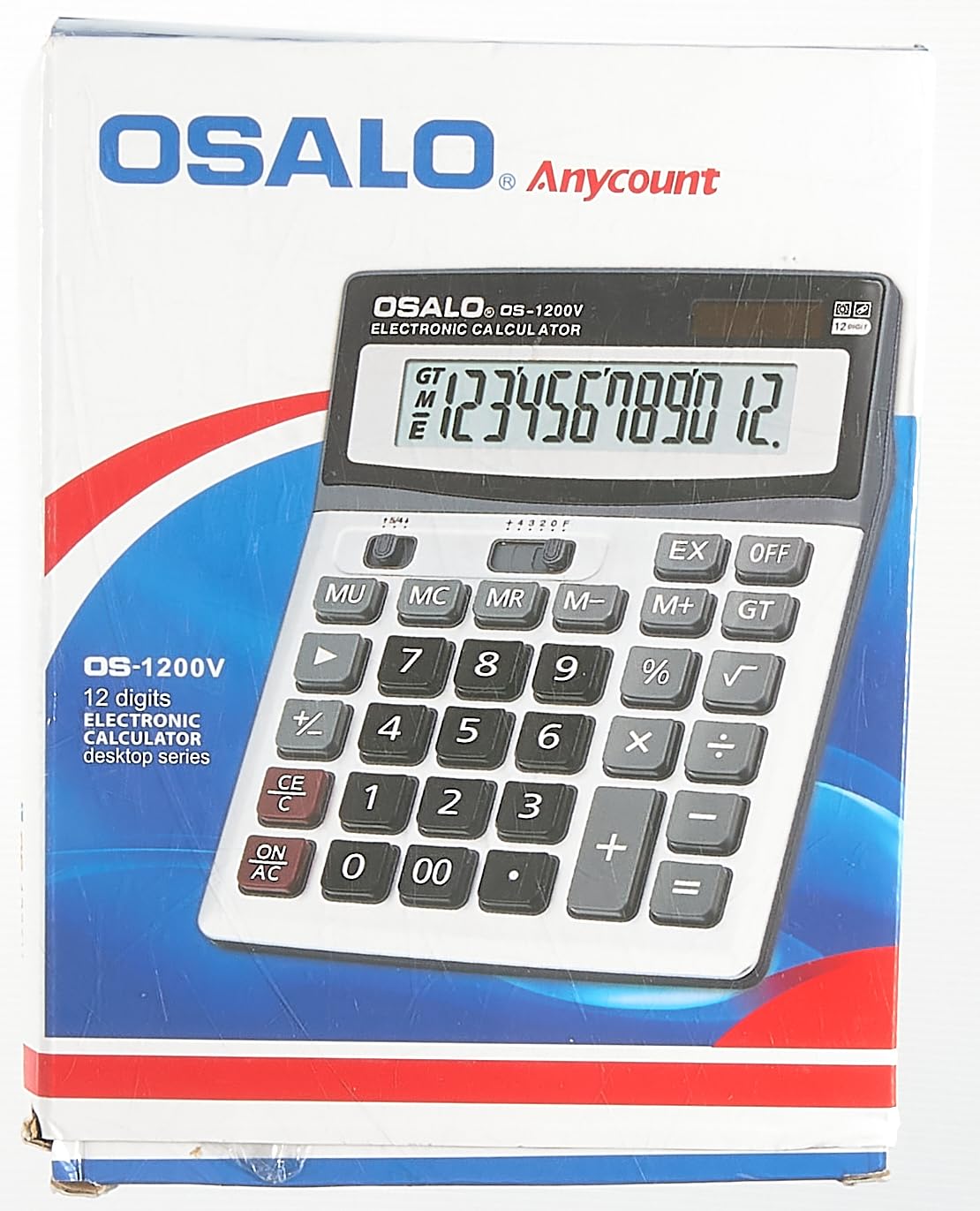 OFFIDIX Large Key Calculators Office Desktop Calculator, Dual Power Electronic Calculator Portable 12 Digit Large LCD Display Calculator Desk Calculator for Handheld for Daily and Basic Office