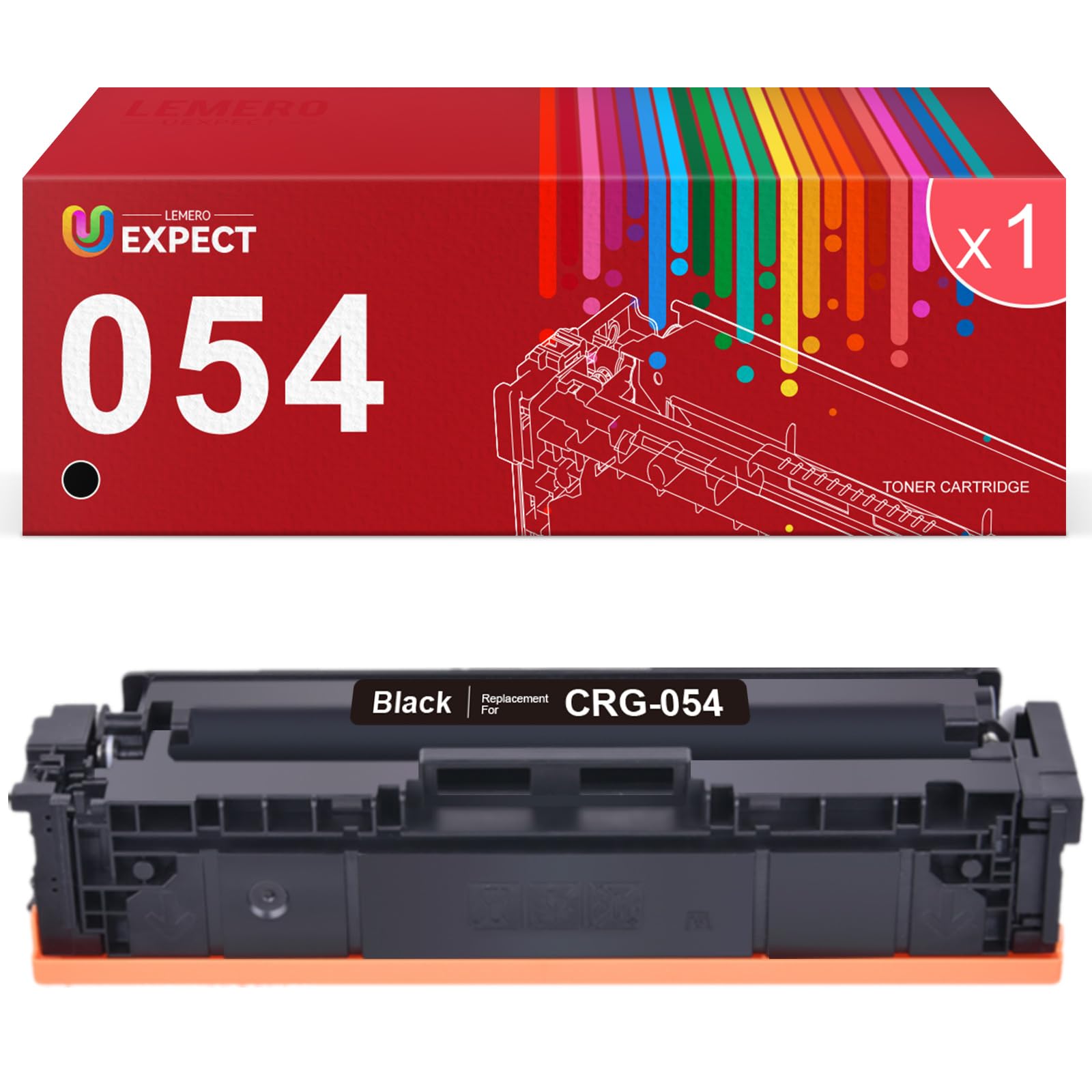 LEMERO UEXPECT Compatible Toner Cartridge Replacement for Canon 054 Toner Cartridge for Color imageCLASS MF641Cw MF644Cdw MF642Cdw LBP622Cdw MF640C LBP620 Laser Printer (Black,1-Pack)