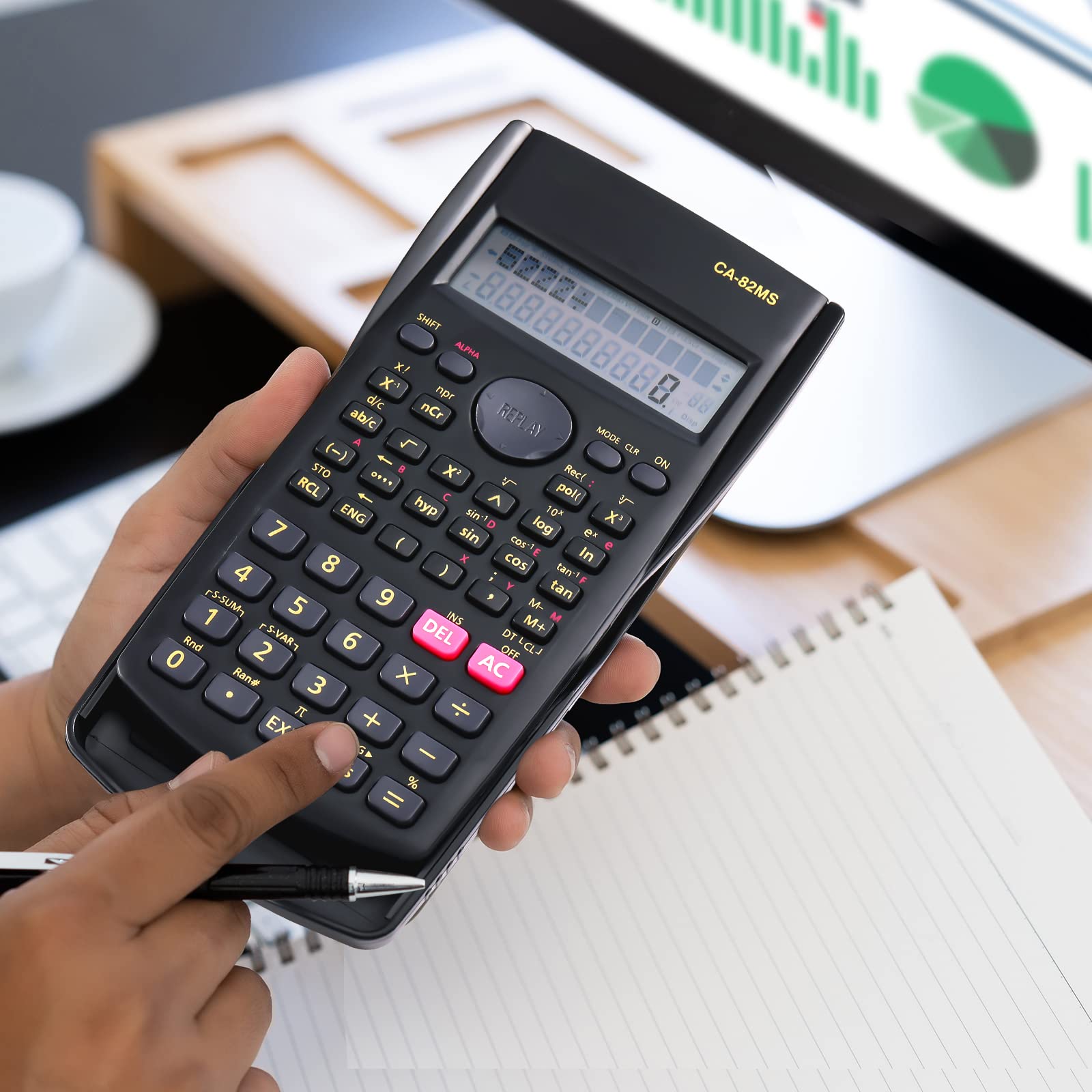 18 Pieces Saillong 2-Line Engineering Scientific Calculator, Black Function Fractions Math Calculator for Middle, High School, Classroom, Student and Teacher (18 Pieces)