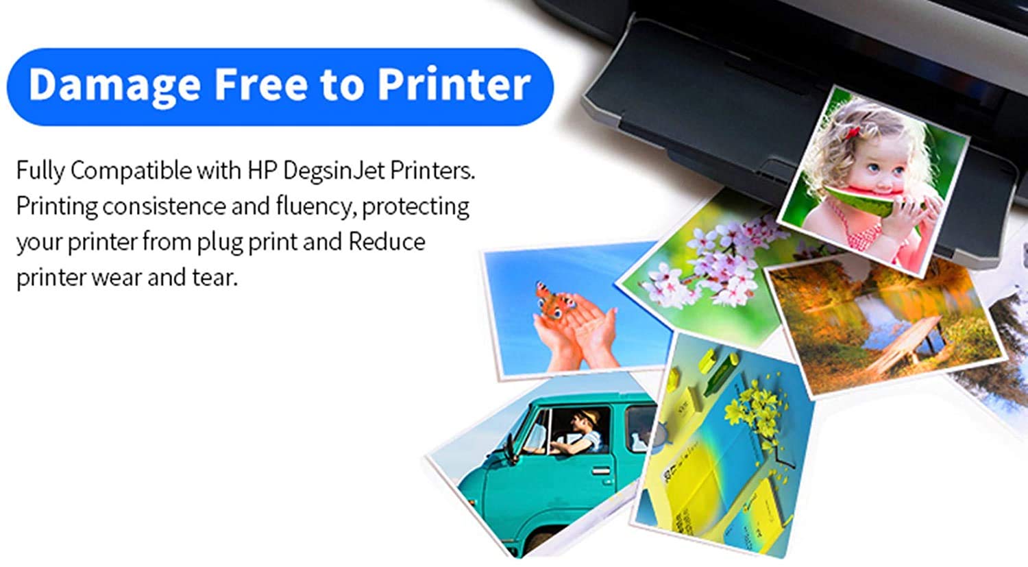 INK+ YOUEXPERT PFI-107 6Pcs Cartridges Replacement for Canon PFI-107, Work with ImagePROGRAF IPF670 IPF680 IPF685 IPF770 IPF780 IPF785 ( 2MBK,1BK,1C,1M,1Y)