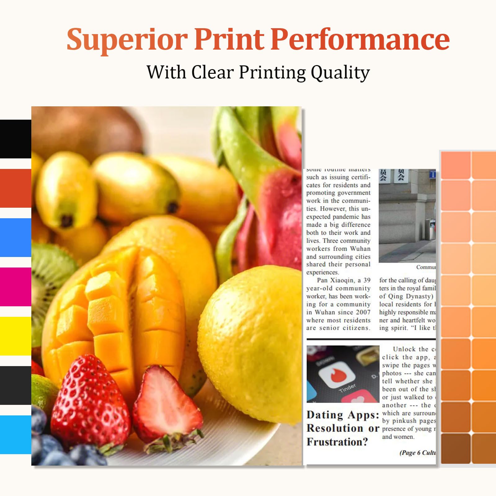 INK+ YOUEXPERT PFI-107 6Pcs Cartridges Replacement for Canon PFI-107, Work with ImagePROGRAF IPF670 IPF680 IPF685 IPF770 IPF780 IPF785 ( 2MBK,1BK,1C,1M,1Y)