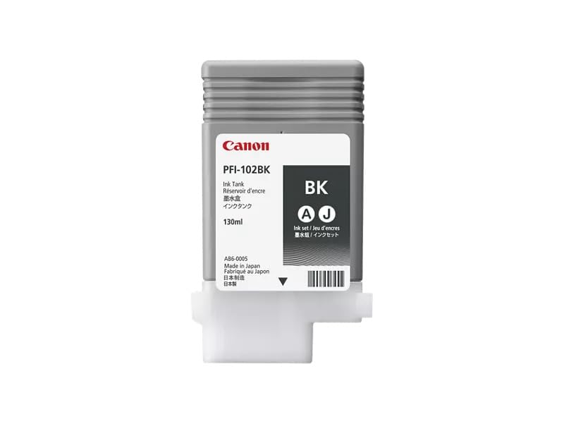 Canon PFI-102BK 0895B001 IPF500 IPF510 IPF600 IPF605 IPF650 IPF700 IPF765 Ink Cartridge (Black) in Retail Packaging