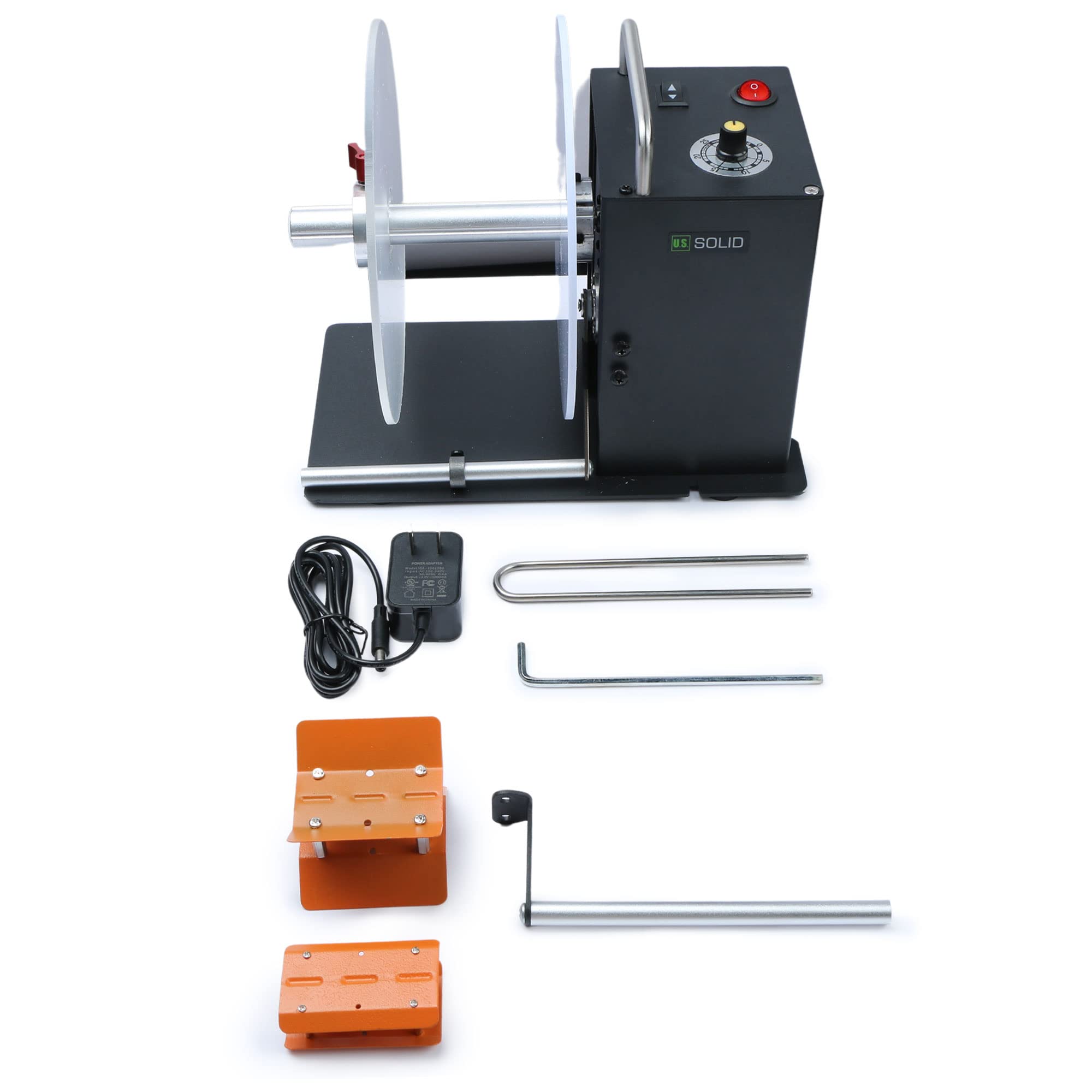 U.S. Solid Automatic Label Rewinder Machine, 1"/1.5"/3" Core Holder, Max Label Width 4.72", Bidirectional Rewinding