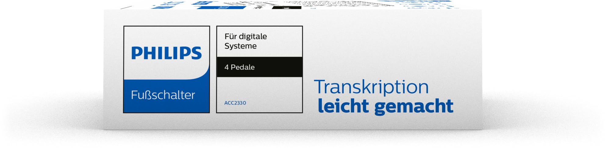 Philips ACC2330 4-Pedal Foot Control for Digital Systems for Professional Dictation with Toe Touch Control
