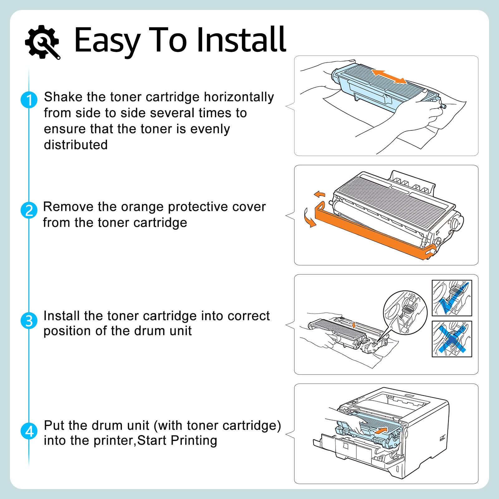 greencycle 1 Pack TN350 TN-350 Black Toner Cartridge Replacement Compatible for Brother MFC-7420 MFC-7820n DCP-7020 Printers