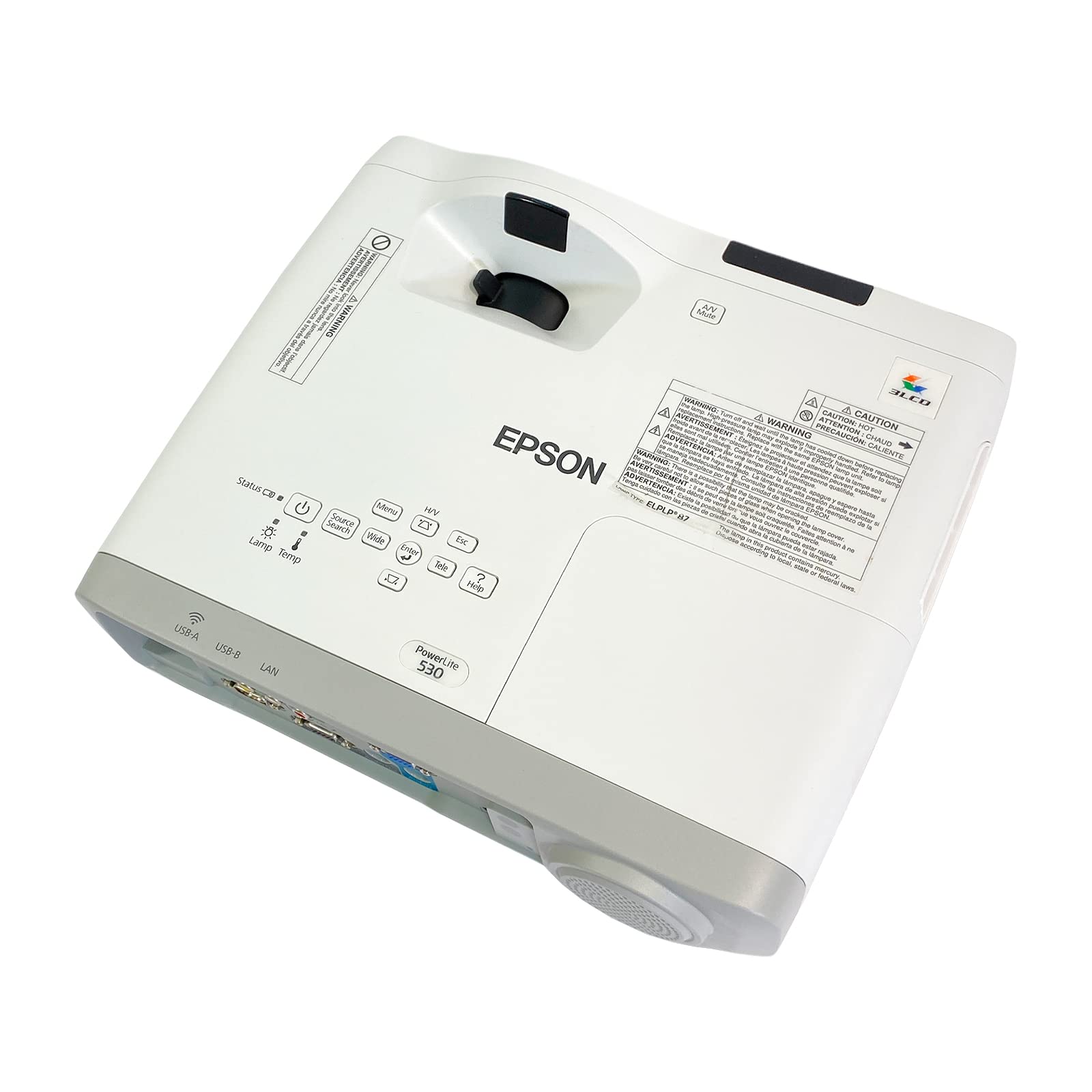 Epson PowerLite 530 XGA 3LCD Projector, White