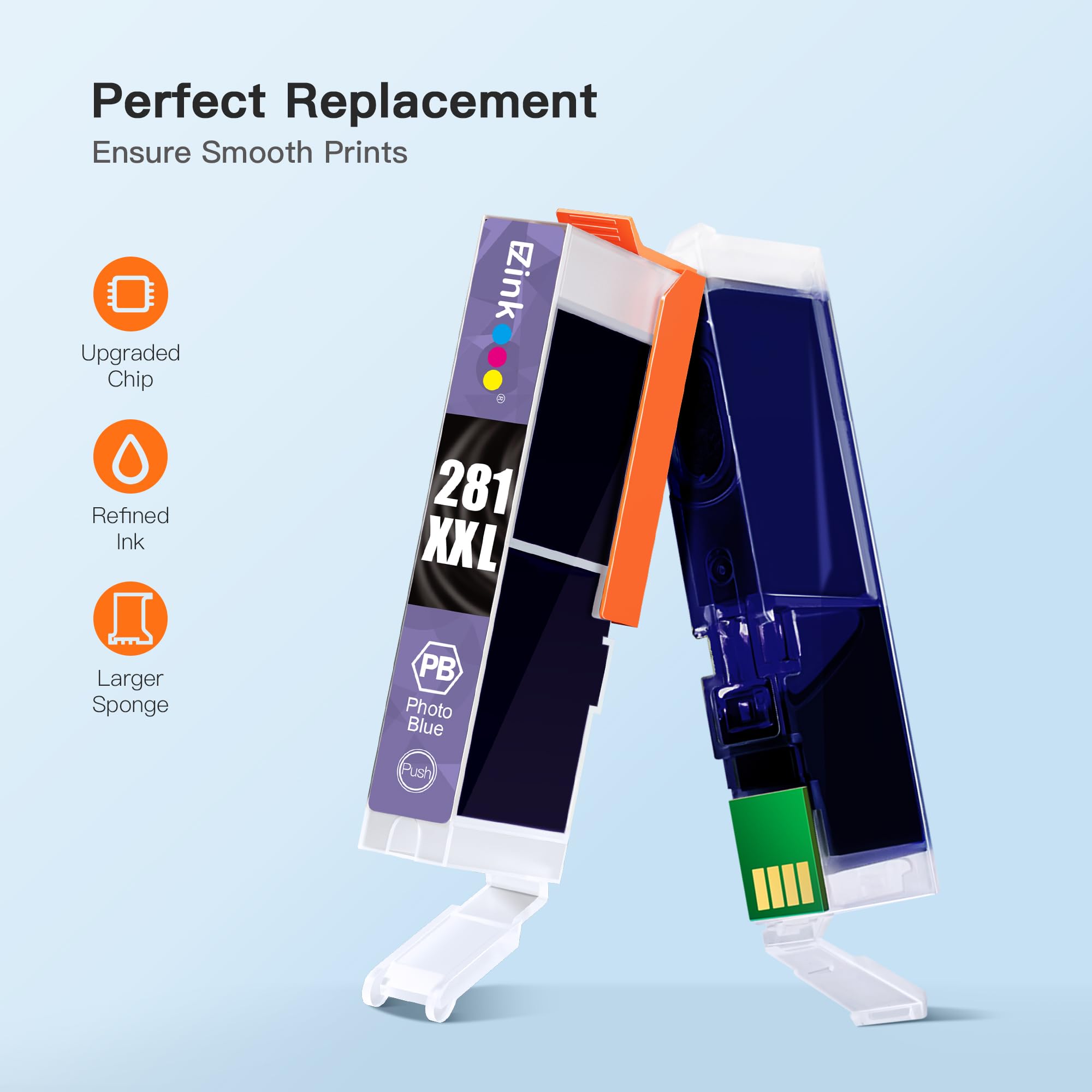 E-Z Ink (TM) Compatible Ink Cartridge Replacement for Canon CLI-281XXL CLI 281 XXL to use with PIXMA TS8120 TS9120 (Photo Blue, 1 Pack)
