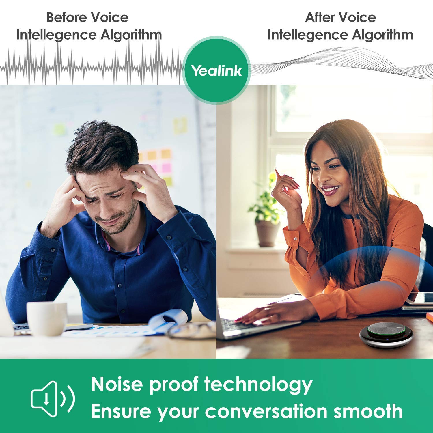 Yealink Bluetooth Speakerphone Conference Microphone Teams Certified CP700 USB Speaker Full Duplex Noise Reduction Algorithm Home Office 360° Voice Pickup (CP900, with Dongle)