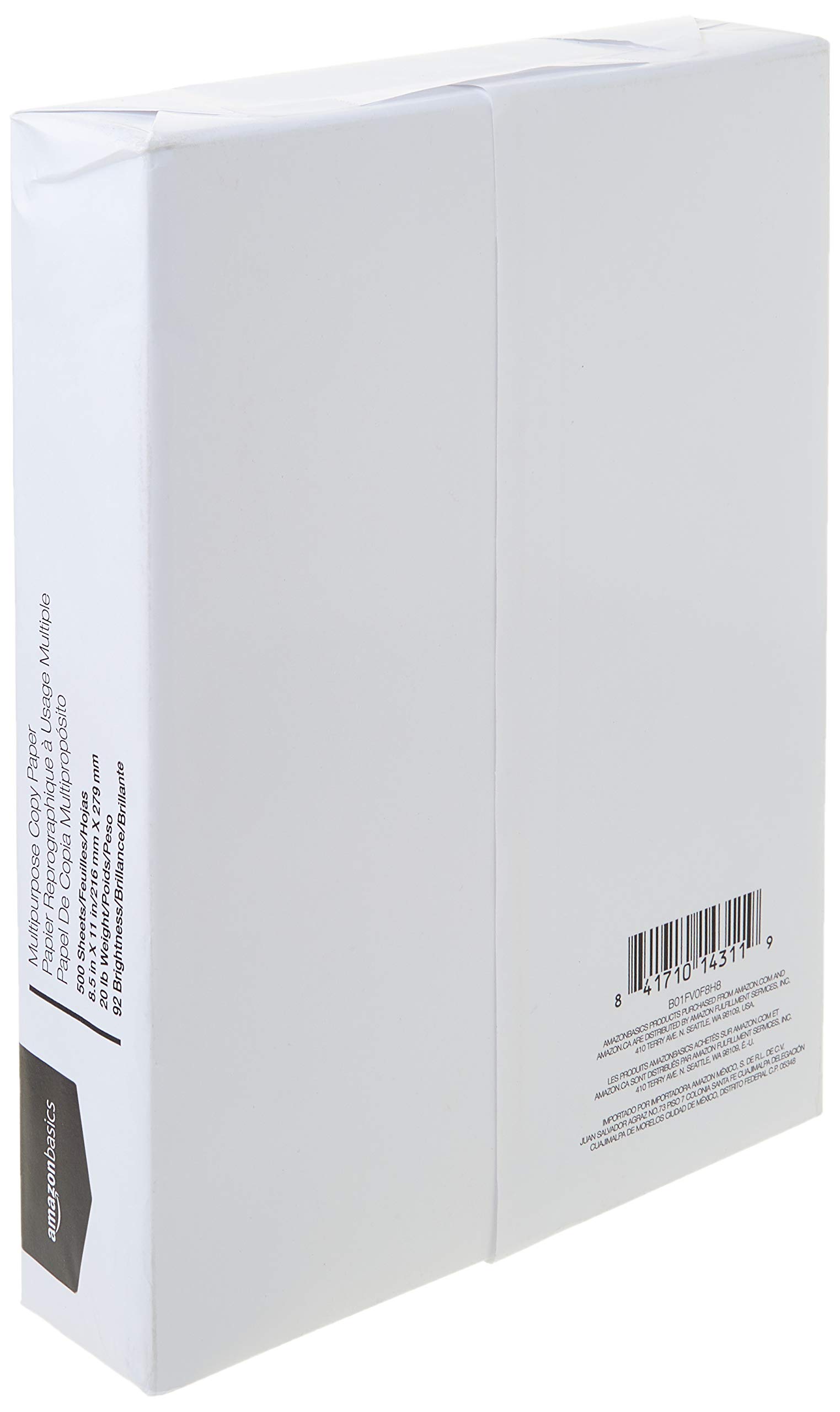 Amazon Basics Multipurpose Copy Printer Paper, 8.5 x 11 Inch 20Lb Paper - 1 Ream (500 Sheets), 92 GE Bright White