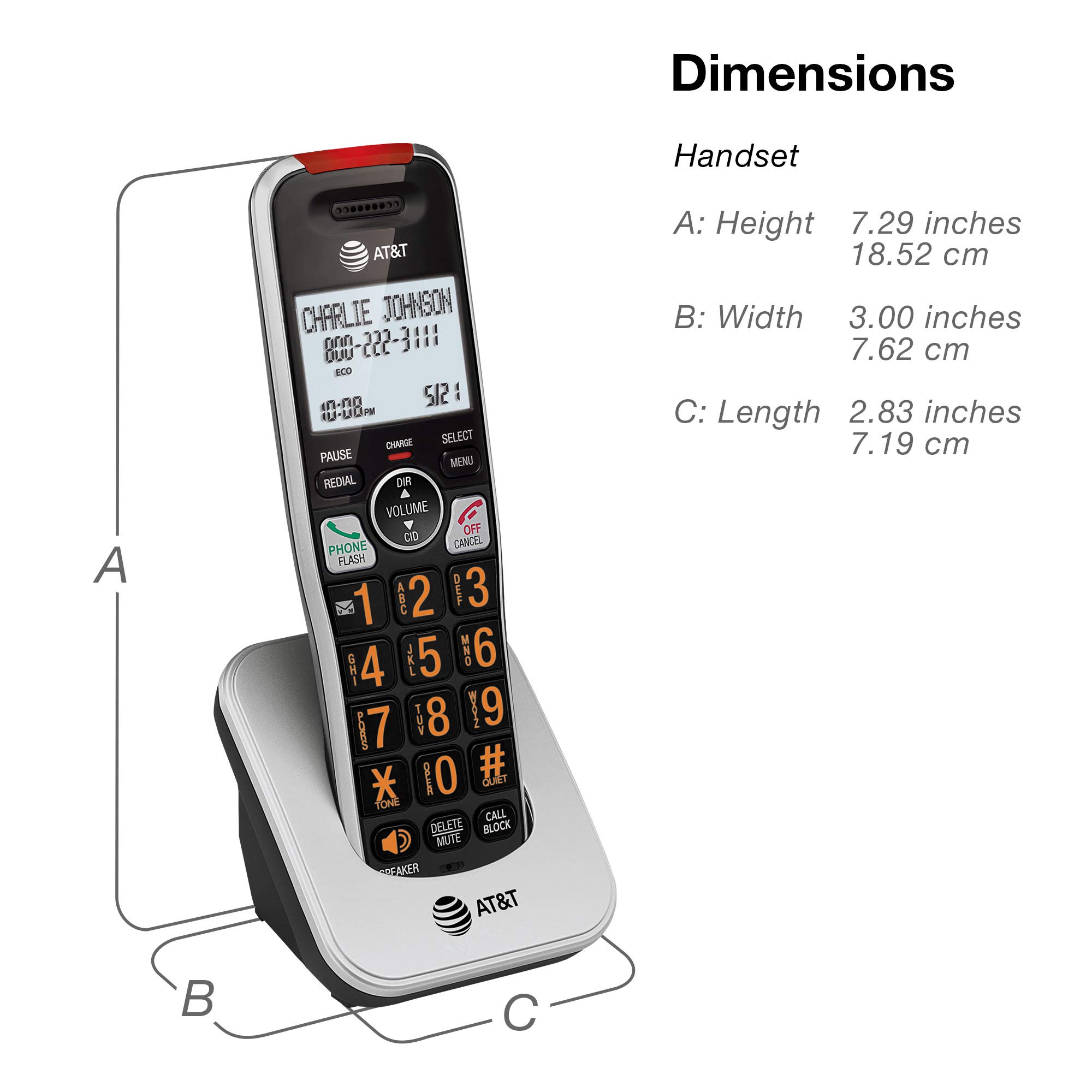 AT&T BL102-4 DECT 6.0 4-Handset Cordless Phone for Home with Answering Machine, Call Blocking, Caller ID Announcer, Audio Assist, Intercom, and Unsurpassed Range, Silver/Black