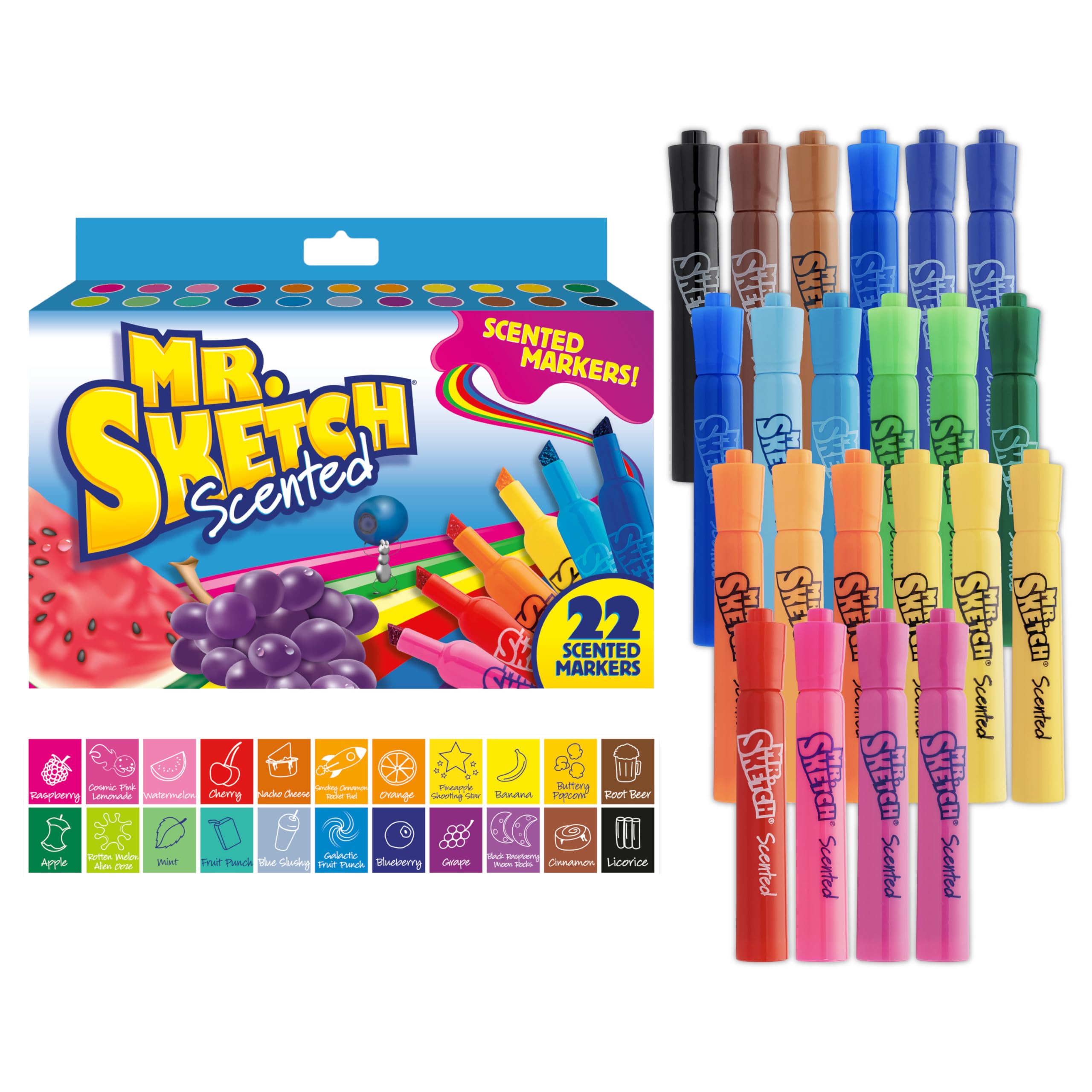 Mr. Sketch Chiseled Tip, 2054594, 22 Assorted Scented Markers