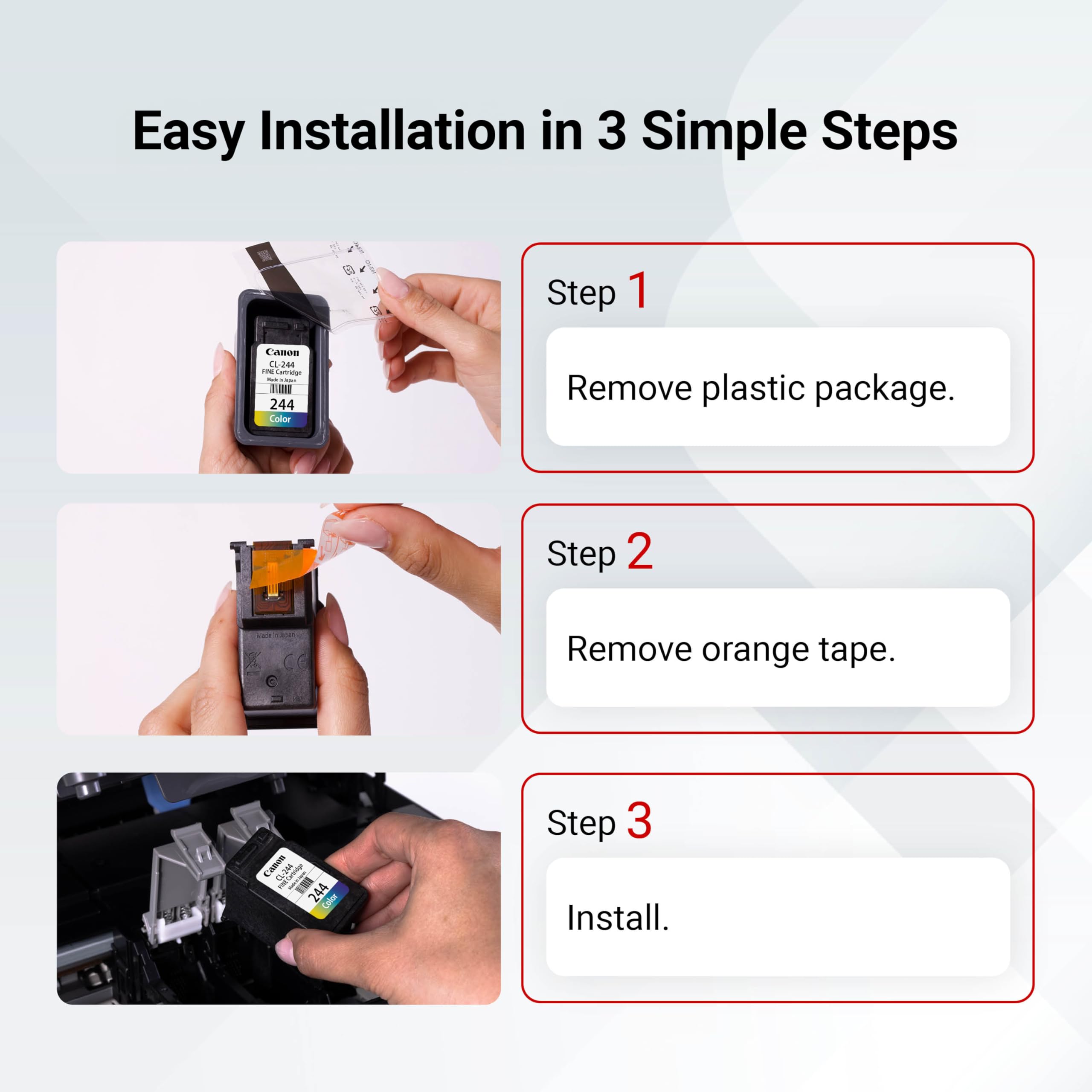 Canon PG-243/ CL-244 Ink Multi pack, Compatible to TR4520, MX492, MG2520, MG2922, TS302 and TS202 Printers