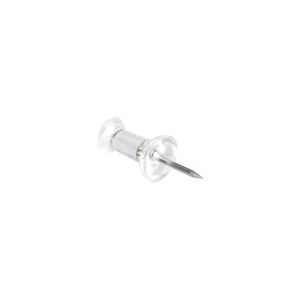 Amazon Basics Push Pins Tacks, Clear Plastic Head, Steel Point, 100-Pack