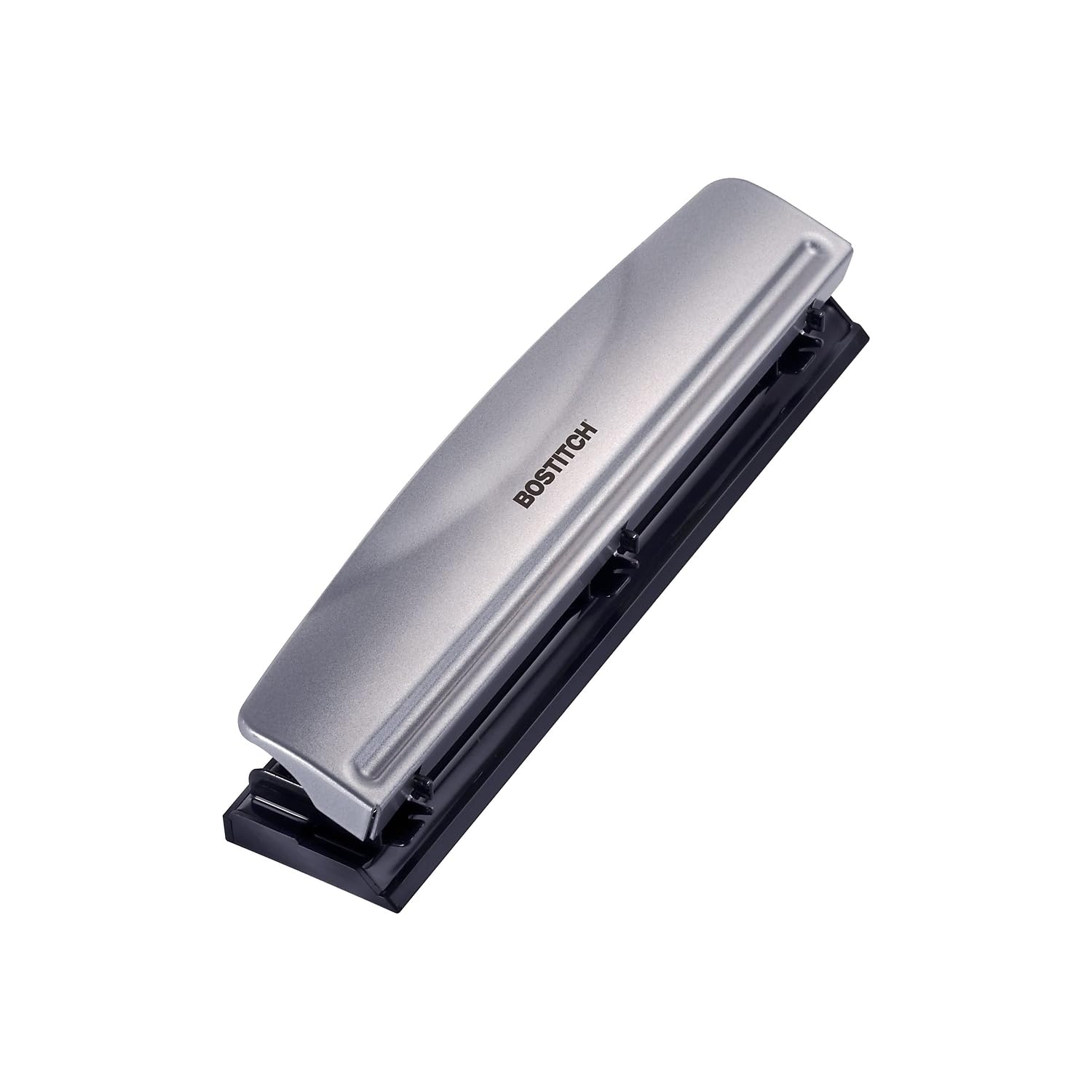 Bostitch Office 3 Hole Punch, 12 Sheet Capacity, All-Metal, Silver
