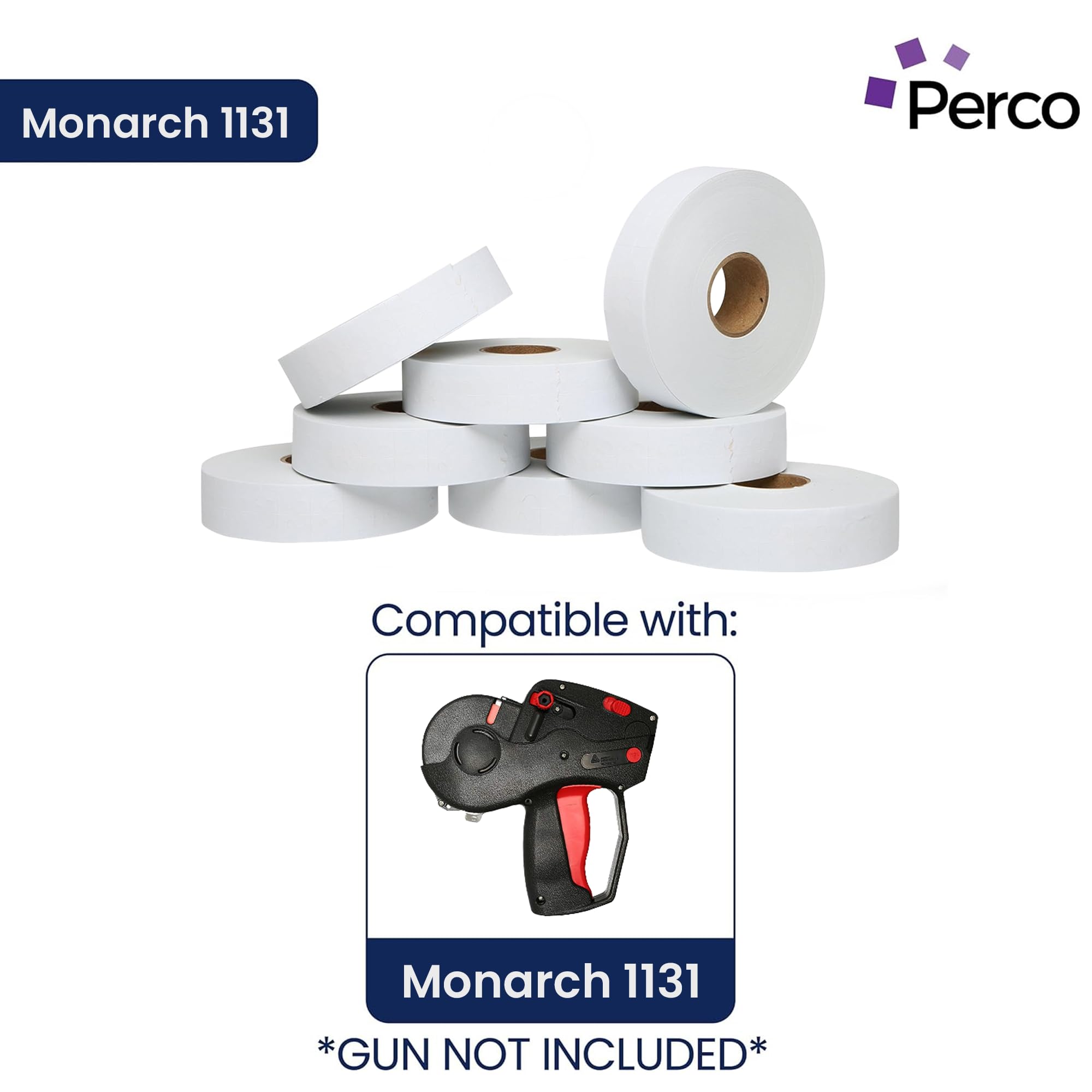 White Pricing Labels for Monarch 1131 Price Gun - 1 Sleeve, 20,000 Blank Marking Labels - with Ink Roll Included
