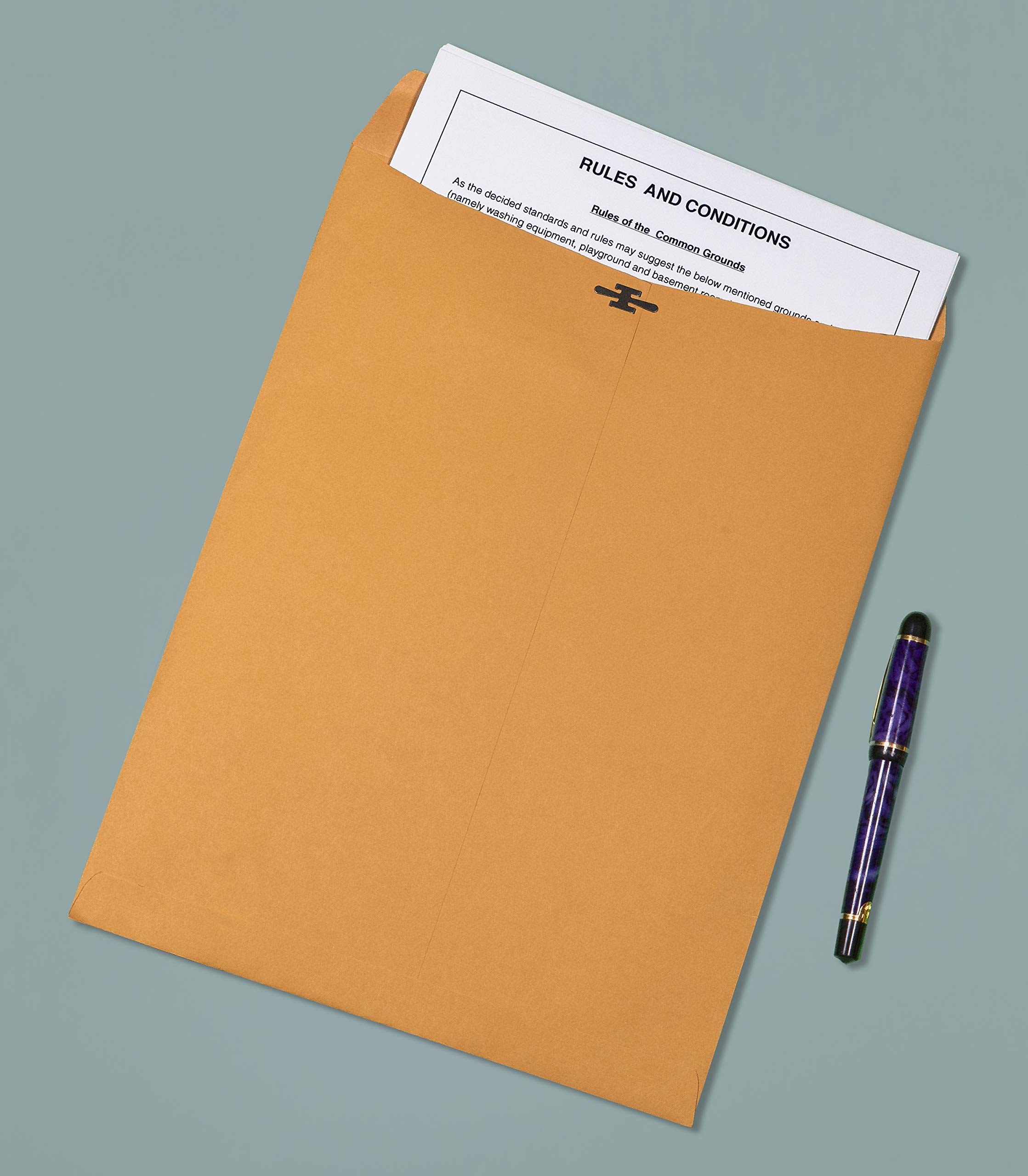 Clasp Envelopes - 9x12 – Brown Kraft Catalog Envelopes with Clasp Closure & Gummed Seal – 28lb Heavyweight Paper Envelopes for Home, Office, Business, Legal or School Pack- 9 x 12 Inch 15 Pack