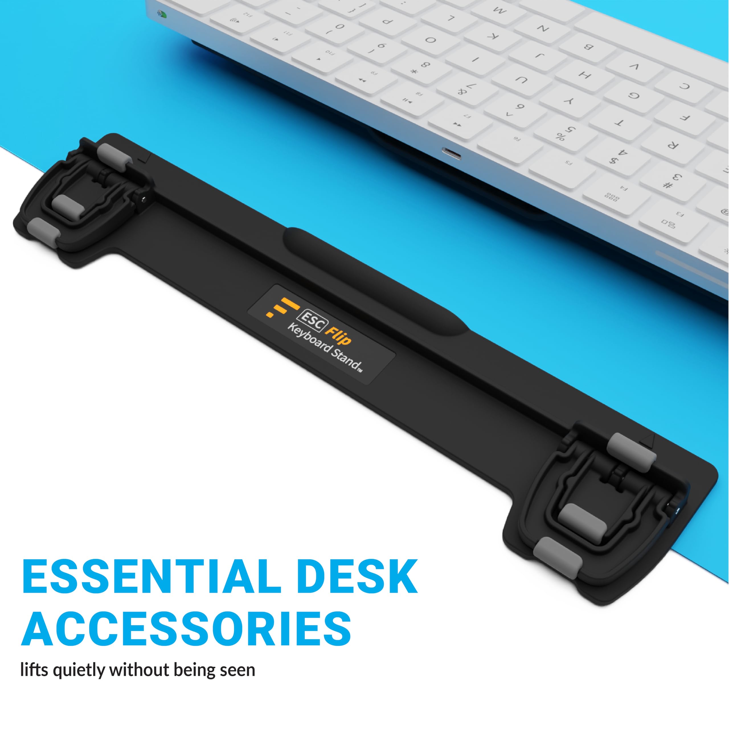 GPG2 ESC Flip Computer Keyboard and Laptop Stand with 3 Adjustable Angles, Fits Most Keyboards, Keyboard not Included