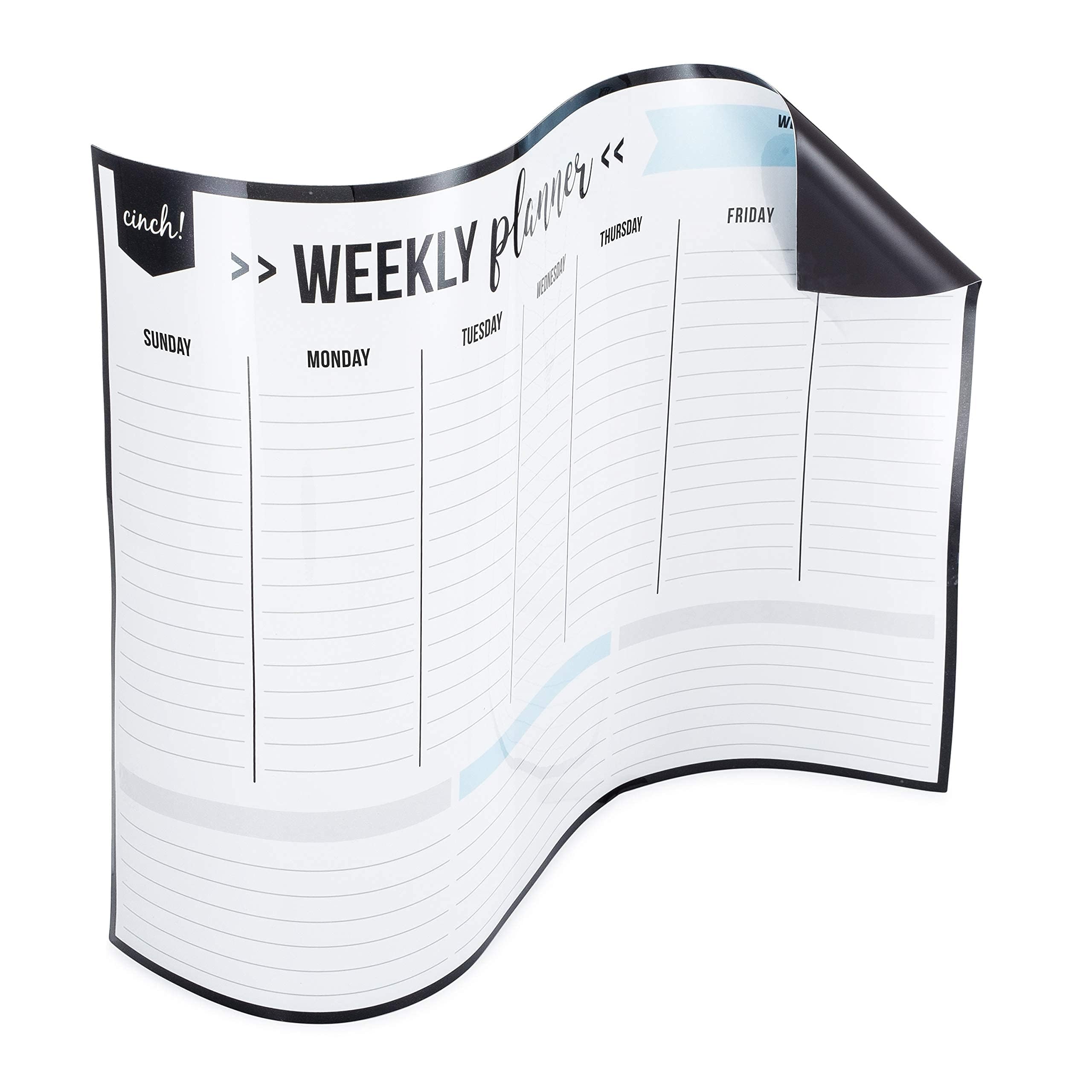 Magnetic Dry Erase Weekly Calendar for Fridge: with Stain Resistant Technology - 17x12" - 4 Fine Tip Markers and Large Eraser with Magnets - Whiteboard Organizer Planner: Refrigerator White Board