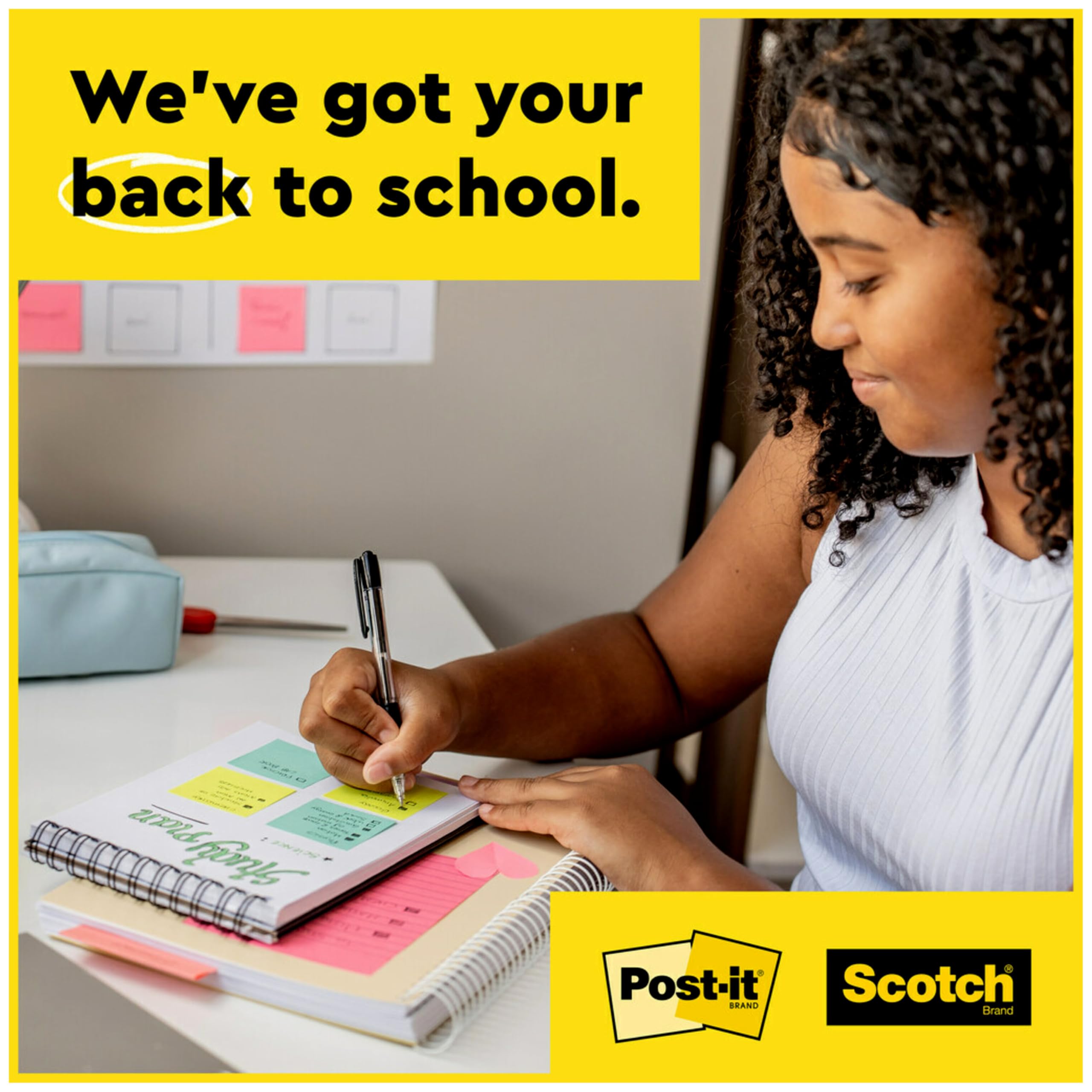 Post-it Super Sticky Notes, 3x3 in, 24 Pads, 2x the Sticking Power, Energy Boost, Bright Colors (Orange, Pink, Blue, Green),Recyclable (654-6SSAU)