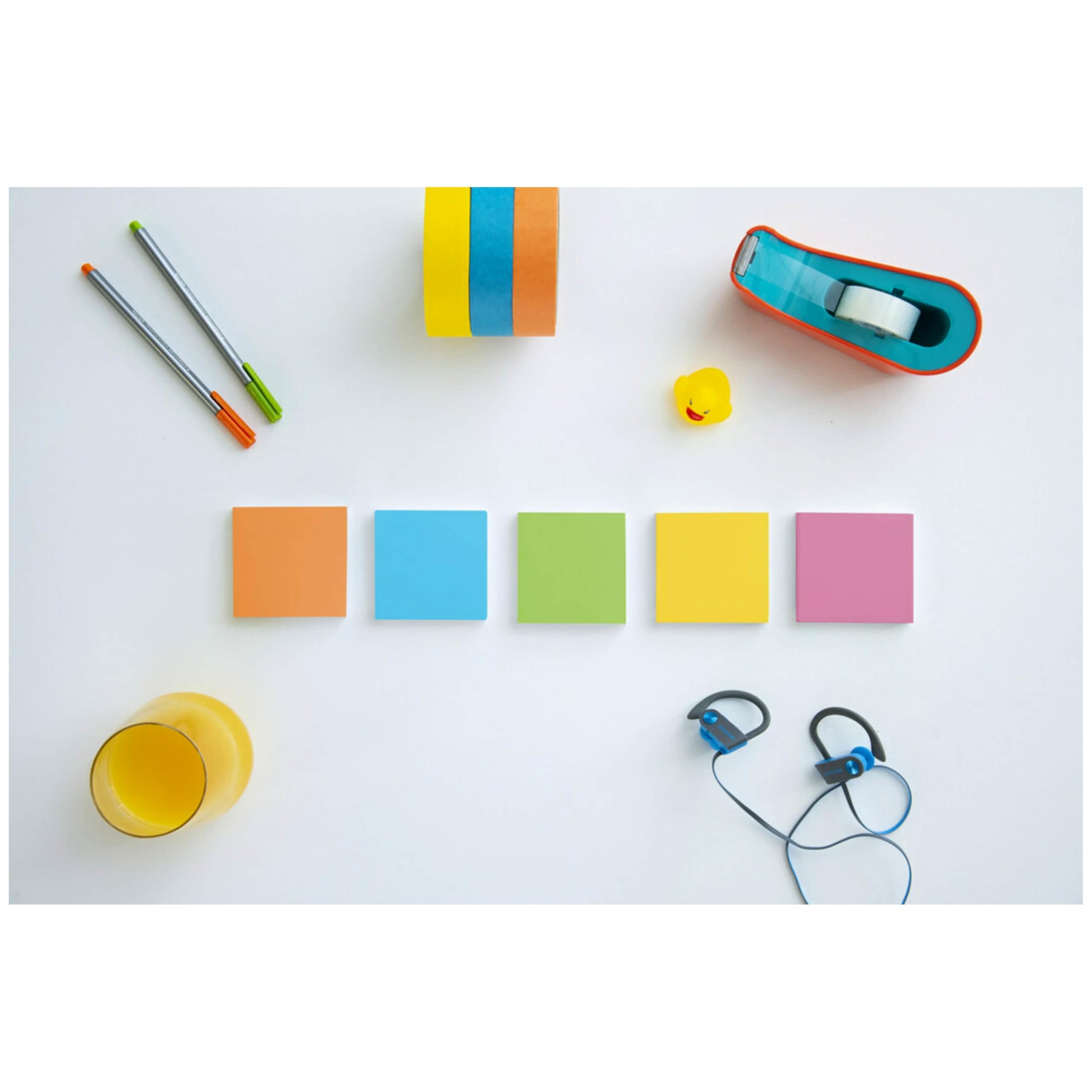 Post-it Super Sticky Notes, 3x3 in, 24 Pads, 2x the Sticking Power, Energy Boost, Bright Colors (Orange, Pink, Blue, Green),Recyclable (654-6SSAU)