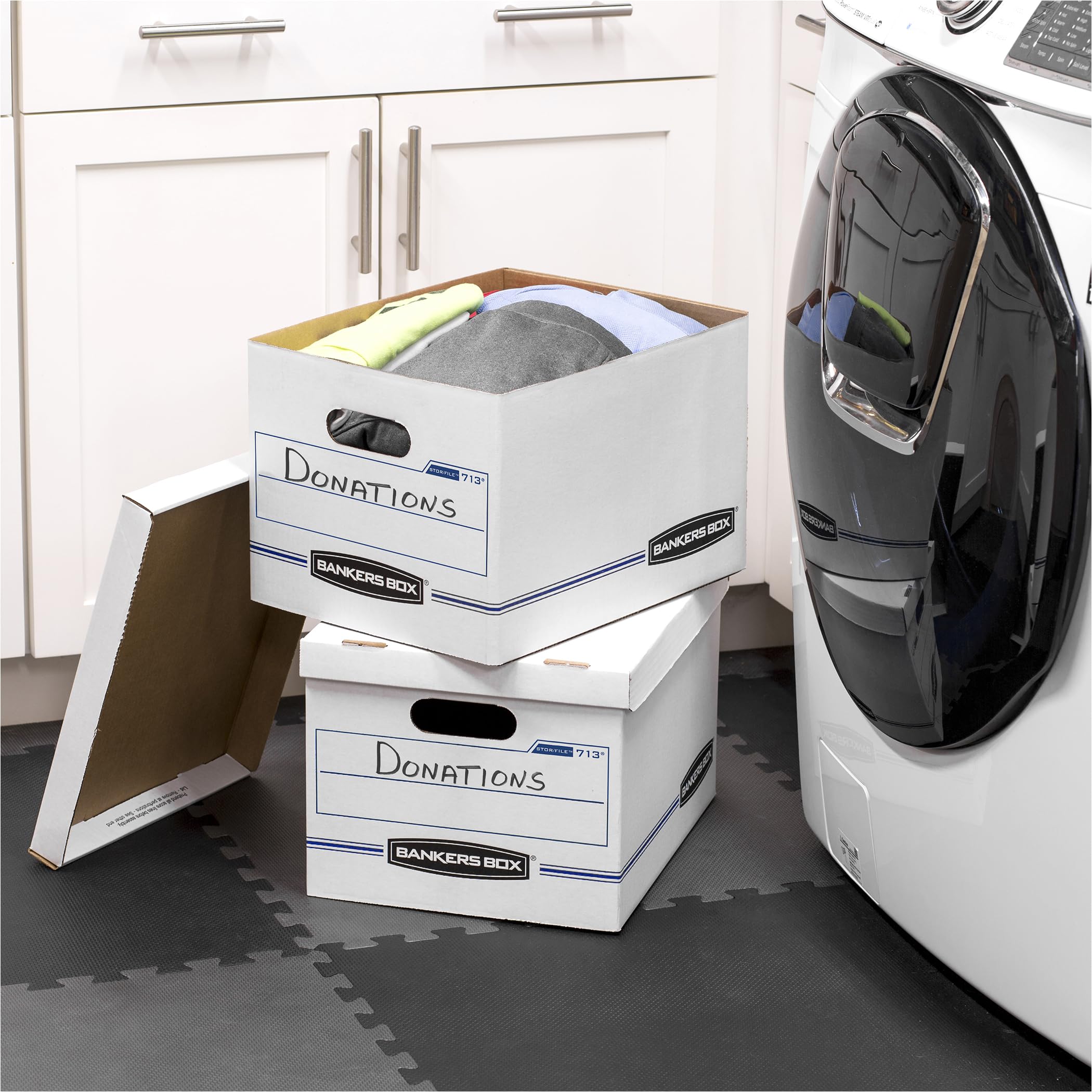 Bankers Box STOR/File Storage Boxes, Standard Set-Up, Lift-Off Lid, Letter/Legal, Case of 30 (0071304) , white